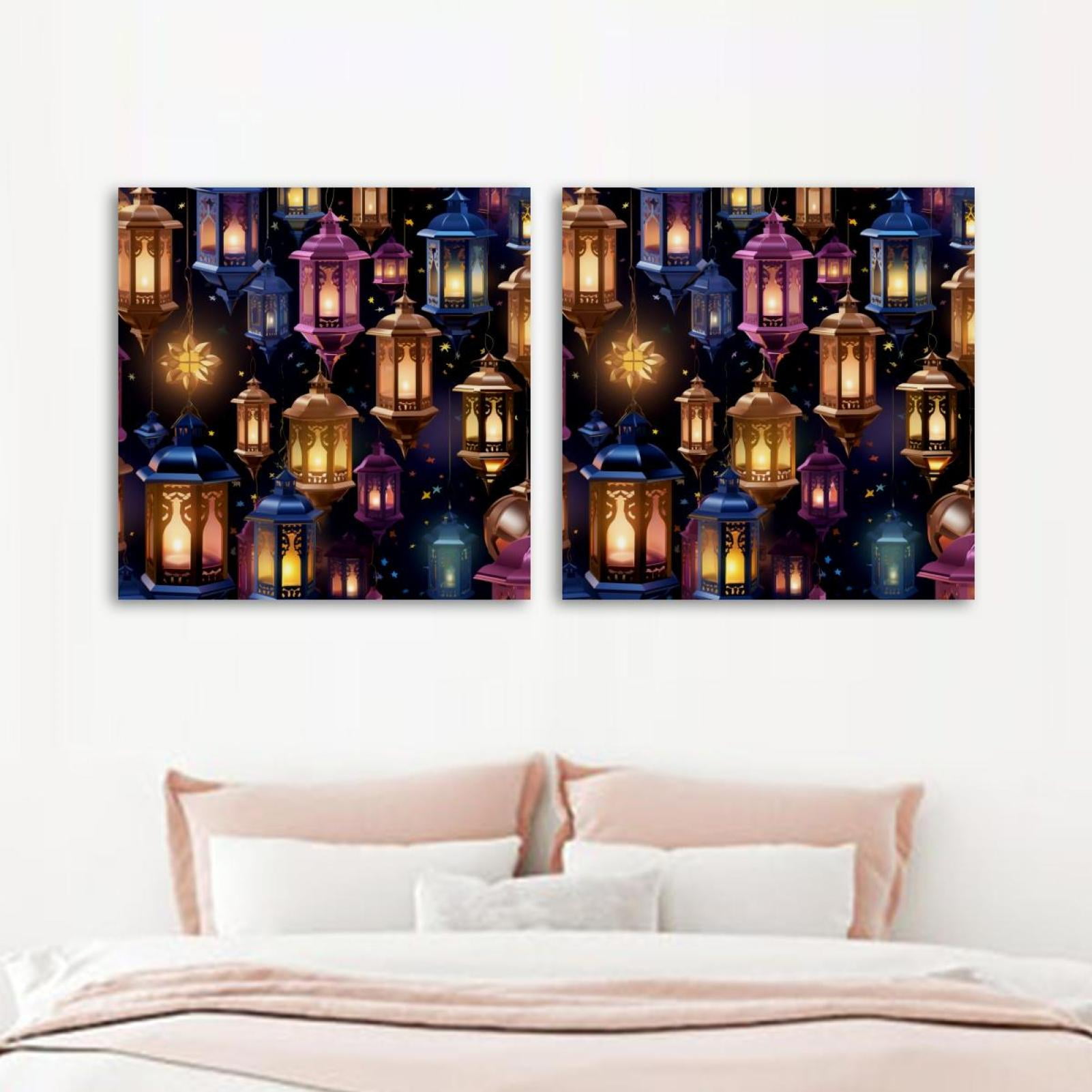 OWNSERIES Ramadan Festival Lanterns Pattern 2PC Canvas Wall Art ...