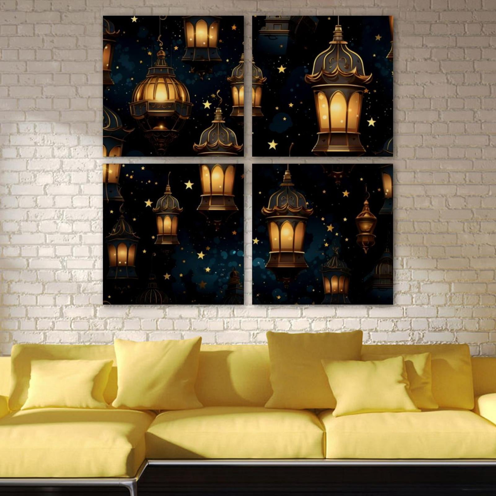OWNSERIES Ramadan Festival Lanterns Pattern 4PC Frameless Canvas Wall ...
