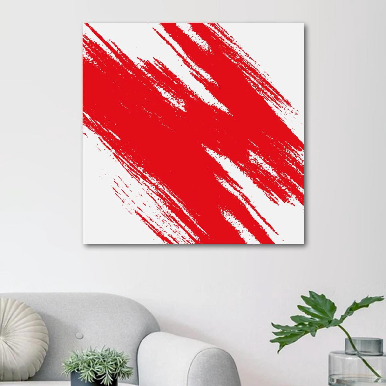 OWNSERIES Red Pattern Canvas Wall Art Paintings for Living Room Canvas ...