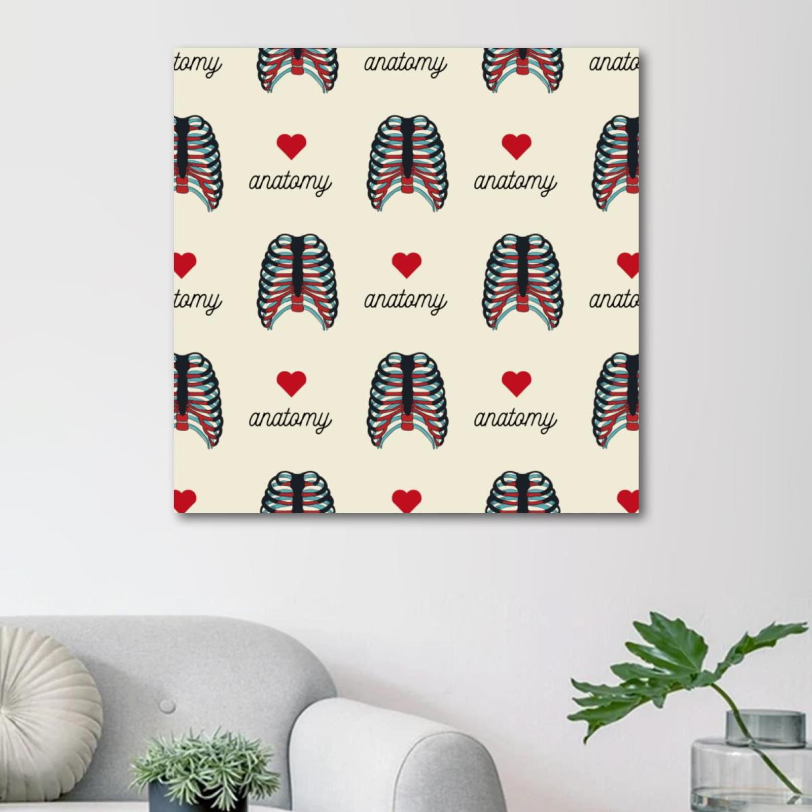 OWNSERIES Rib Cage Loving Heart Pattern Canvas Wall Art Paintings for ...