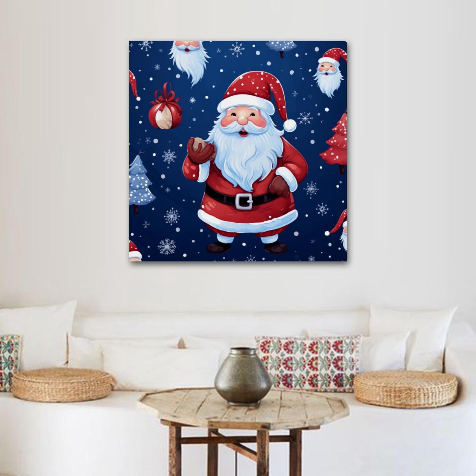 OWNSERIES Santa Claus Pattern Canvas Wall Art Paintings for Living Room ...