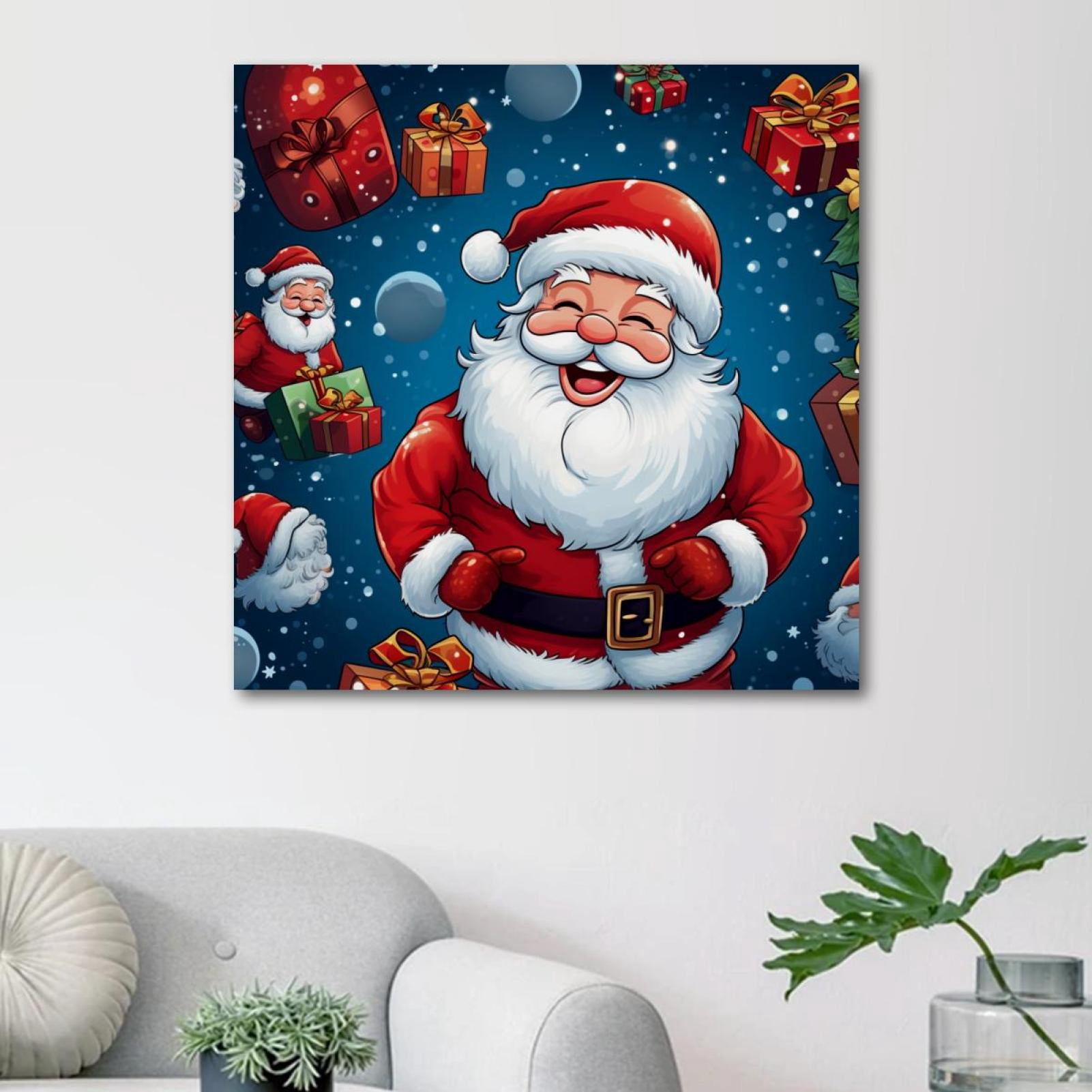 OWNSERIES Santa Claus Pattern Canvas Wall Art Paintings for Living Room ...