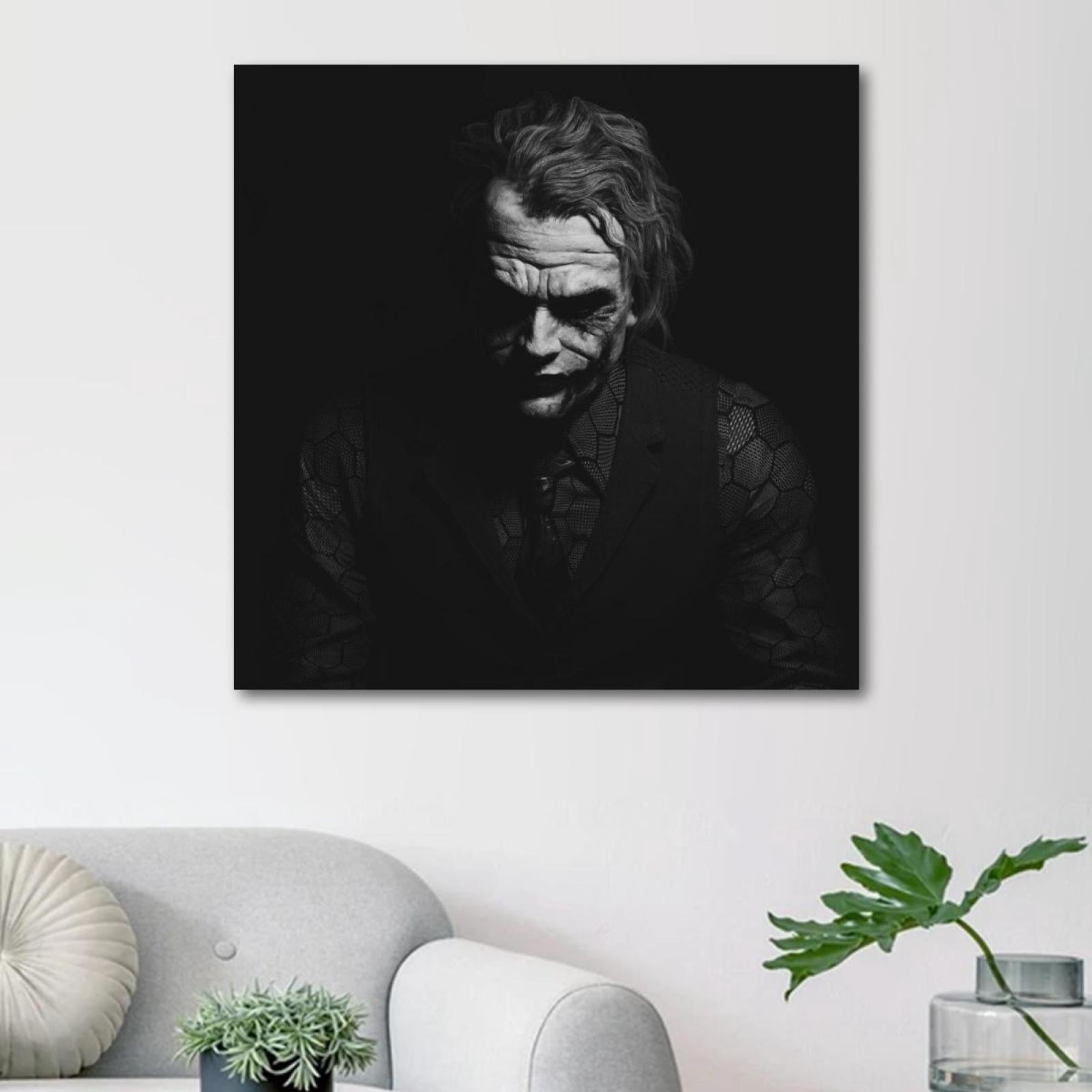 OWNSERIES Scary Face Joker Pattern Canvas Wall Art Paintings for Living ...