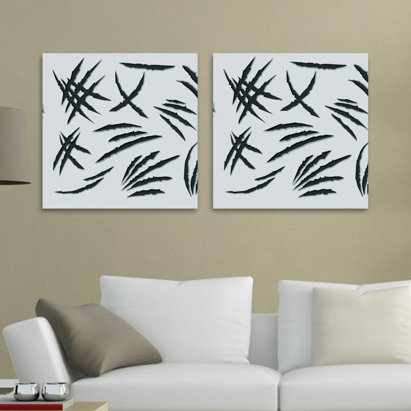 OWNSERIES Scratch Marks Pattern 2PC Canvas Wall Art Paintings for ...