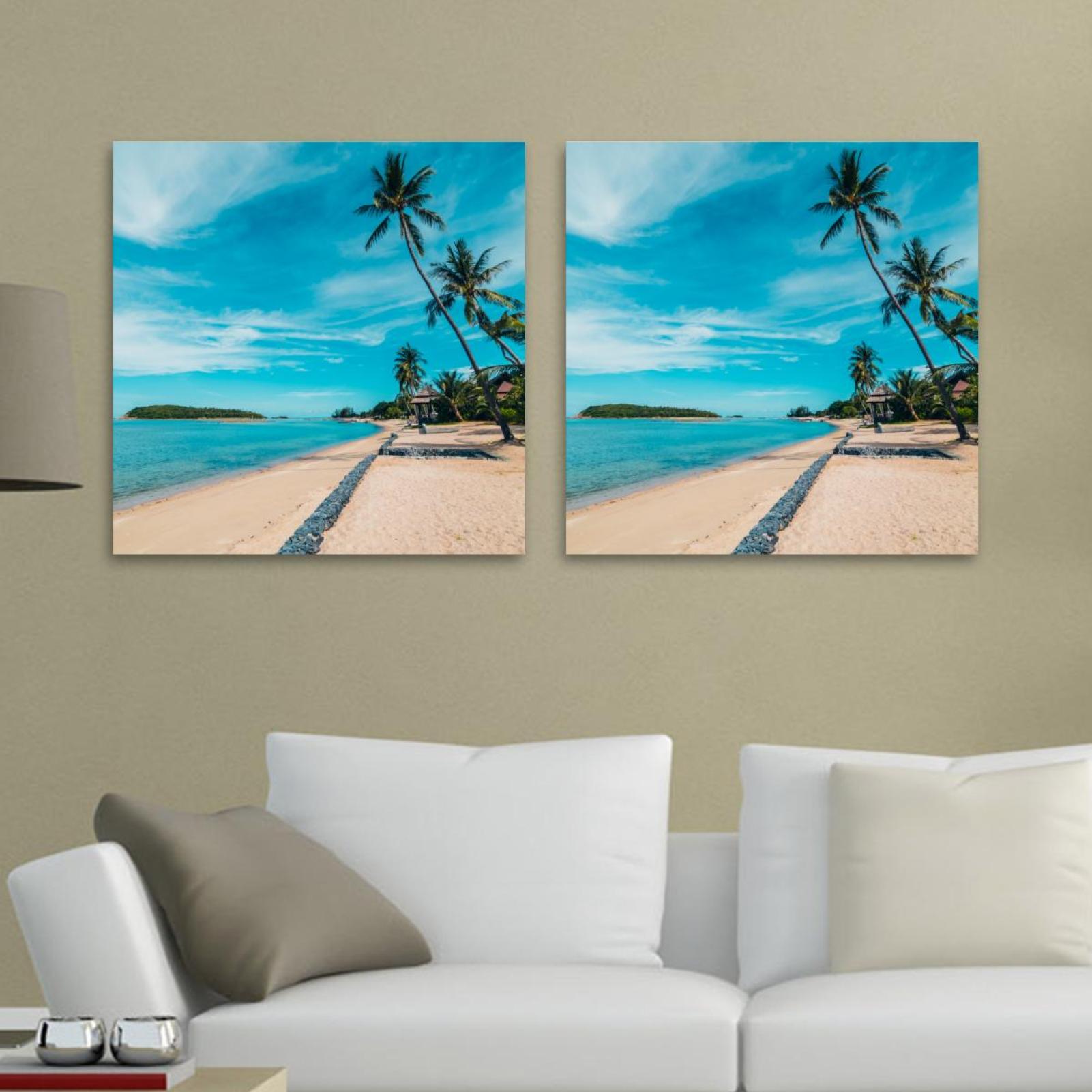OWNSERIES Sea Beach Blue Sky Pattern 2PC Canvas Wall Art Paintings for ...