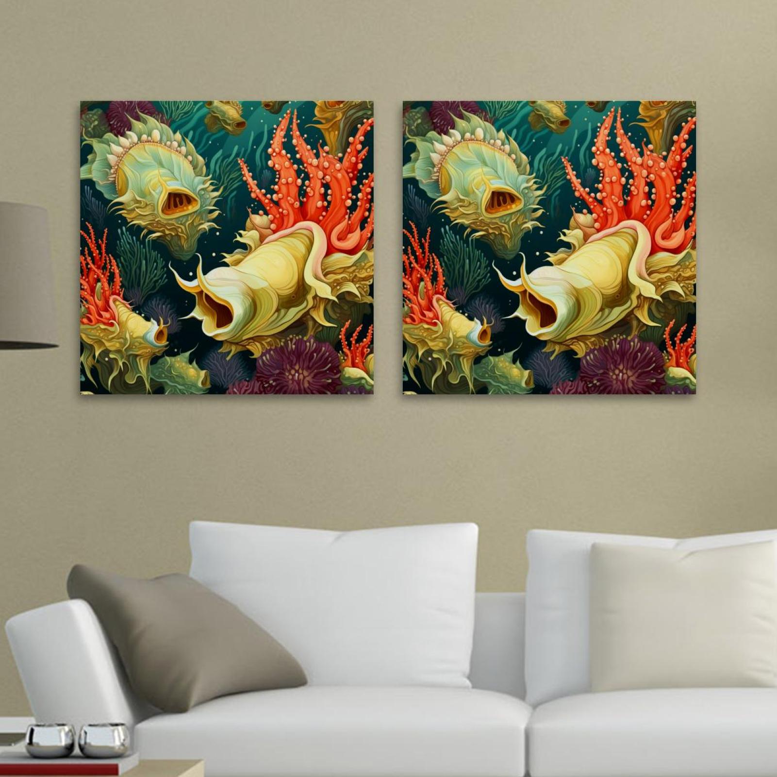 OWNSERIES Sea Slug Pattern 2PC Canvas Wall Art Paintings for Living ...