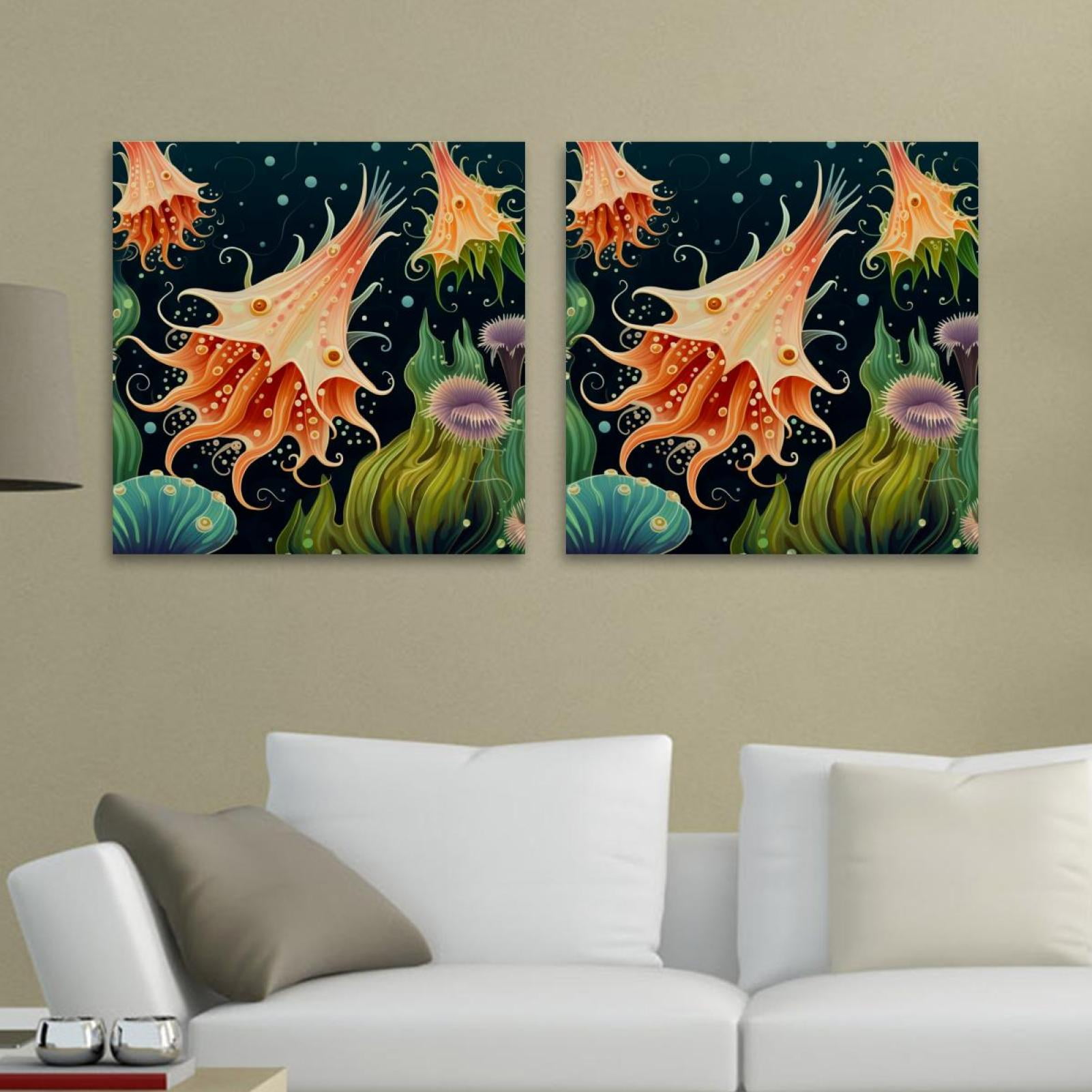 OWNSERIES Sea Slug Pattern 2PC Canvas Wall Art Paintings for Living ...