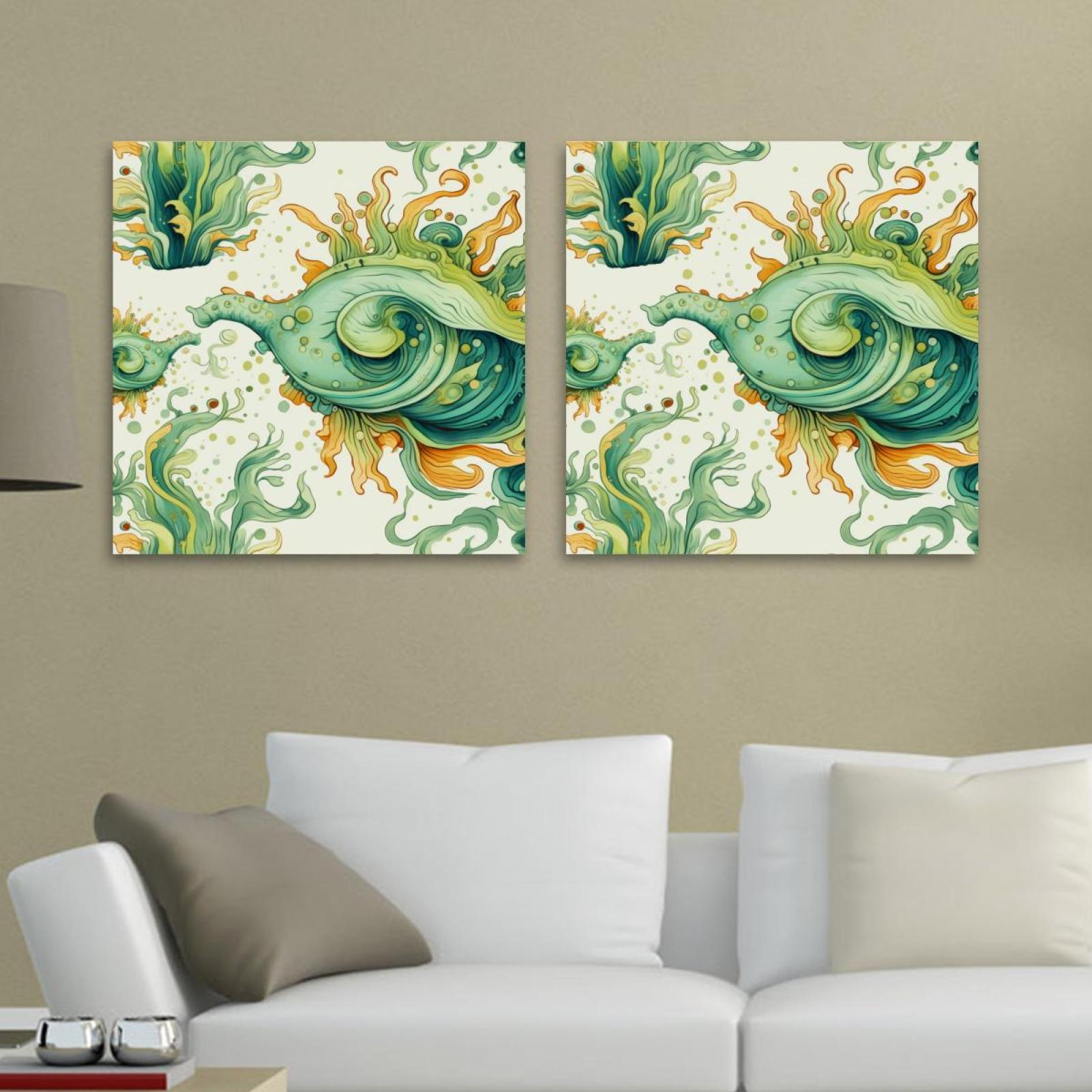 OWNSERIES Sea Slug Pattern 2PC Canvas Wall Art Paintings for Living ...