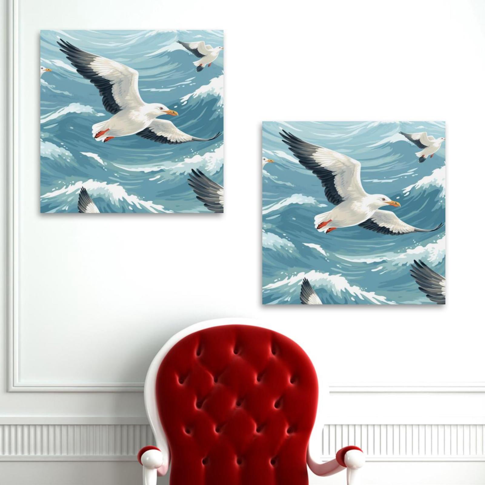 OWNSERIES Seagull Pattern 2PC Canvas Wall Art Paintings for Living Room ...