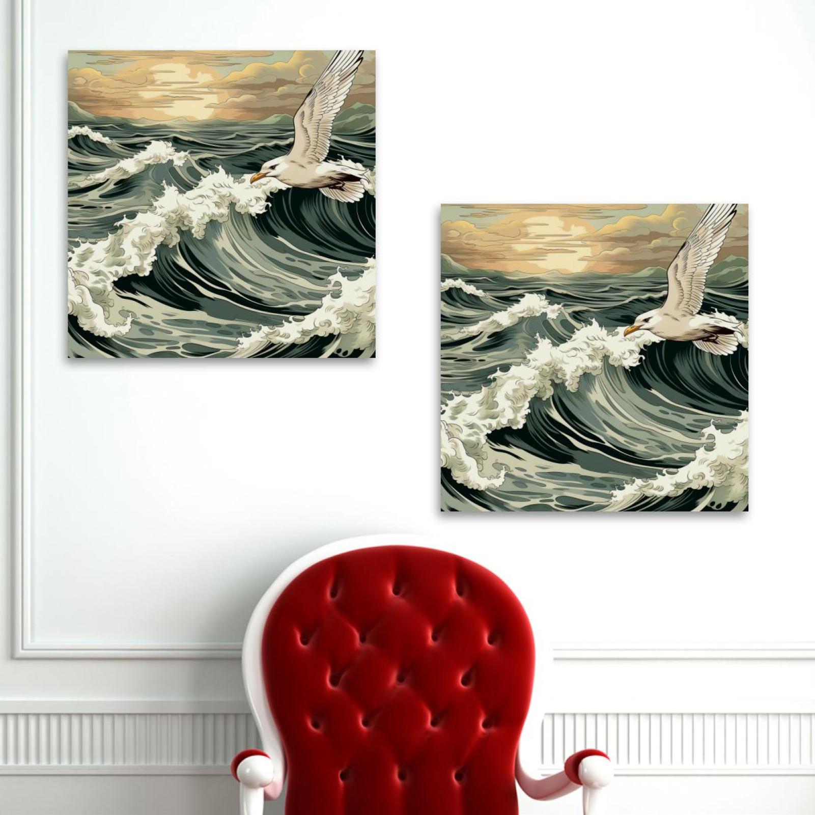 OWNSERIES Seagull Pattern 2PC Canvas Wall Art Paintings for Living Room ...