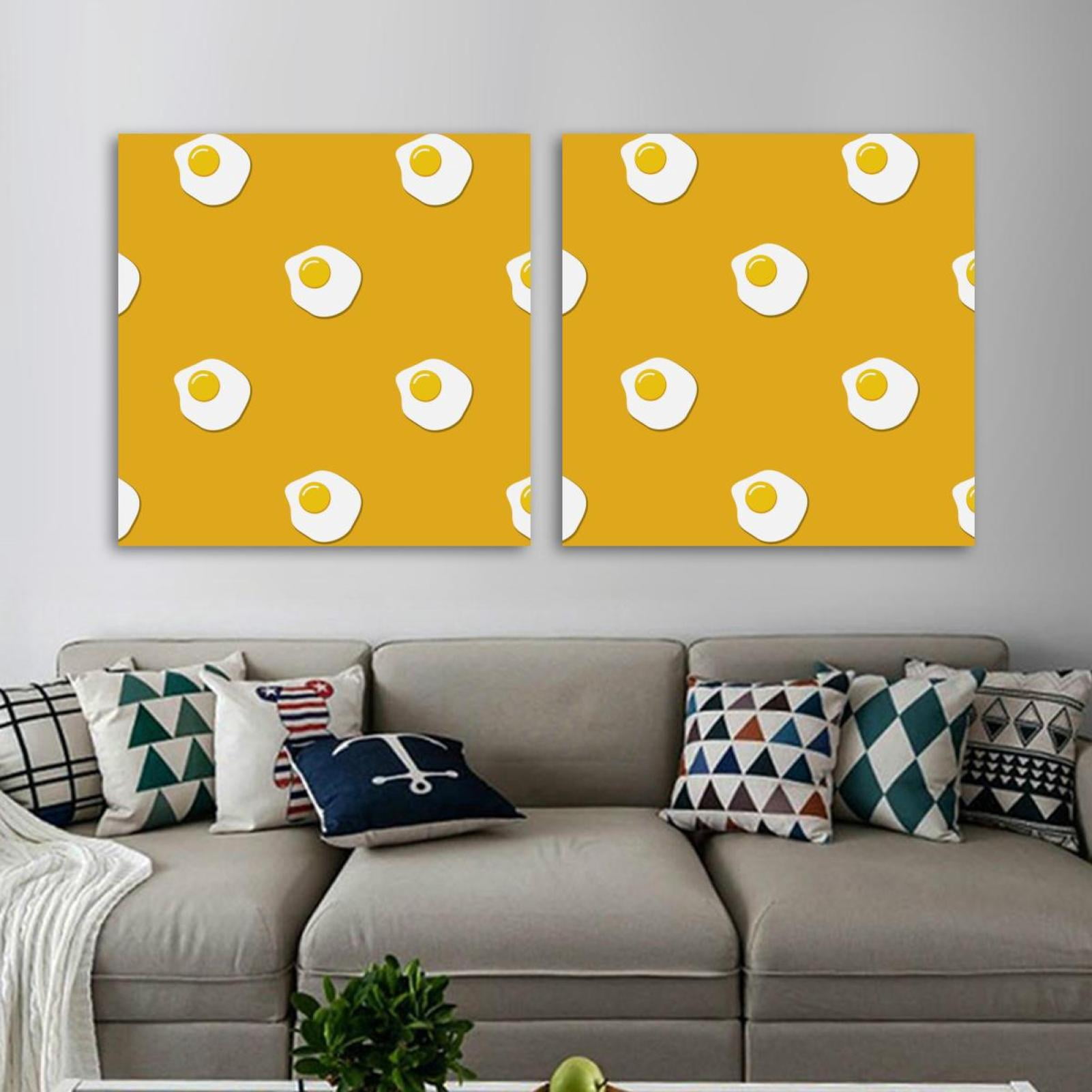 OWNSERIES Seamless Food Pattern 2PC Canvas Wall Art Paintings for ...