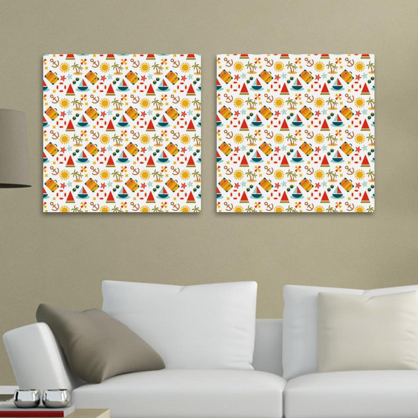 OWNSERIES Seamless Pattern 2PC Canvas Wall Art Paintings for Living ...