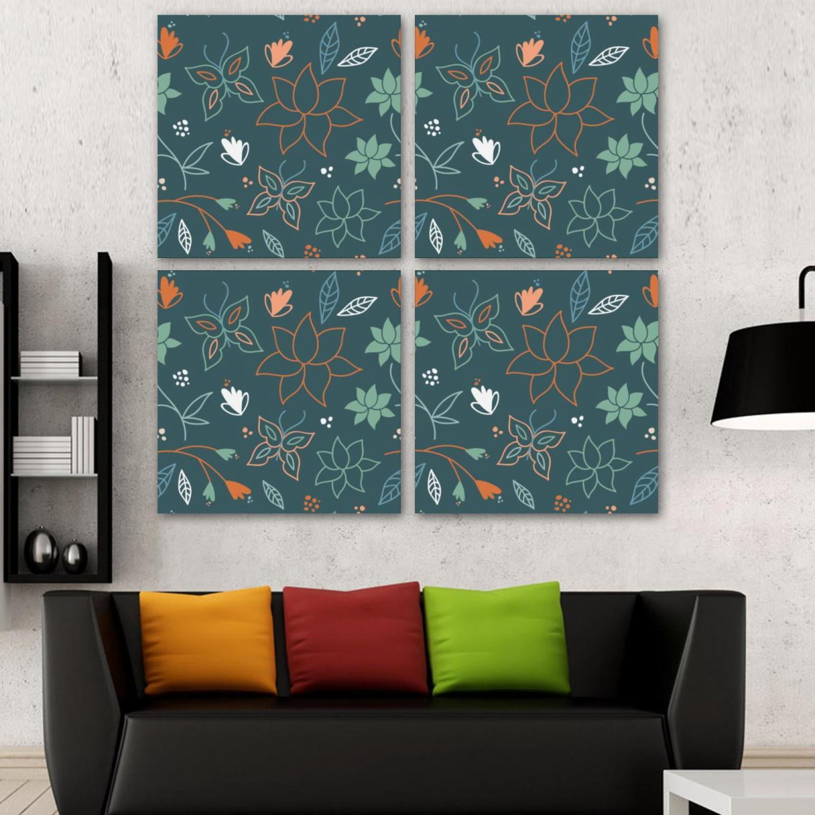 OWNSERIES Seamless Spring Pattern Pattern 4PC Frameless Canvas Wall Art ...