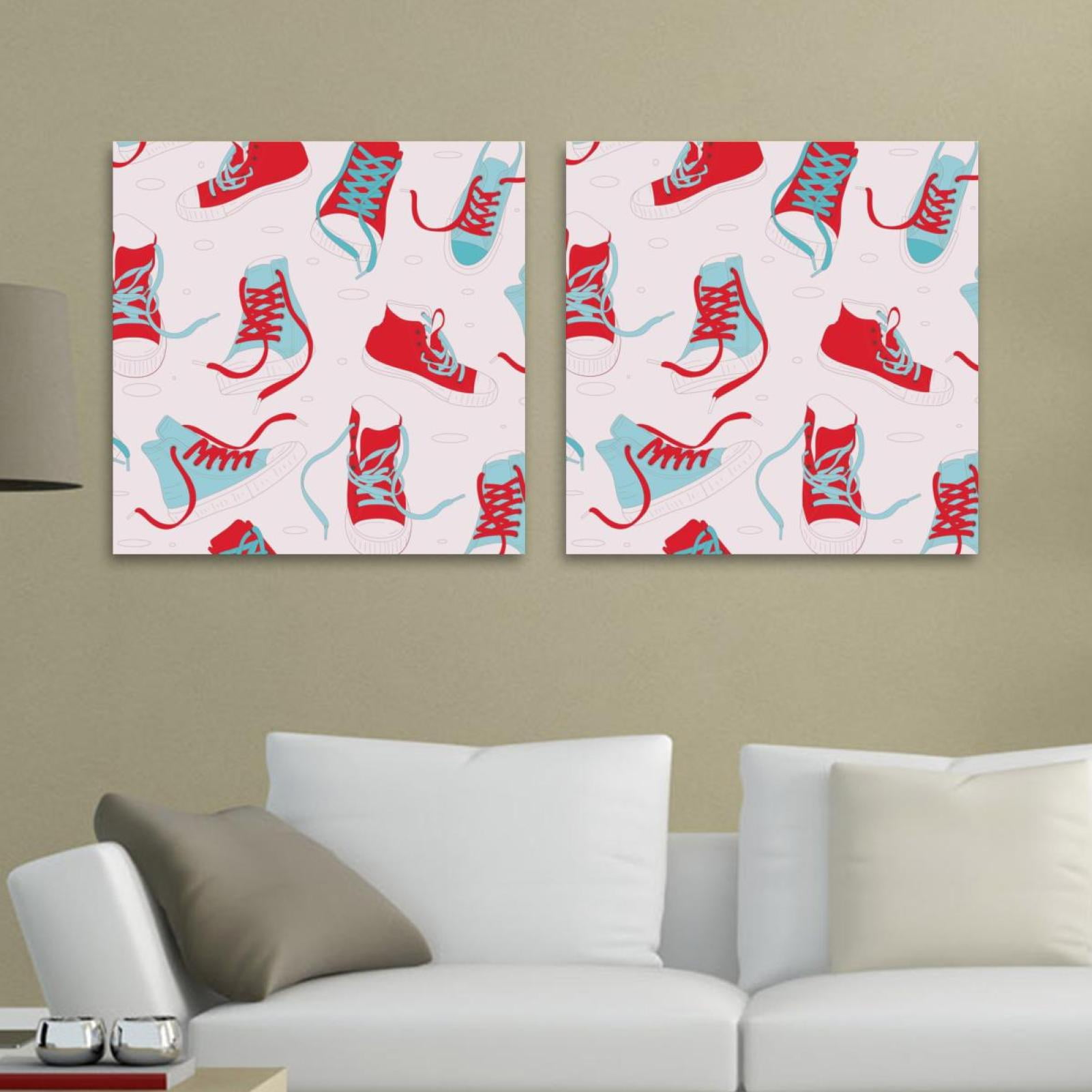 OWNSERIES Shoestring Pattern 2PC Canvas Wall Art Paintings for Living ...