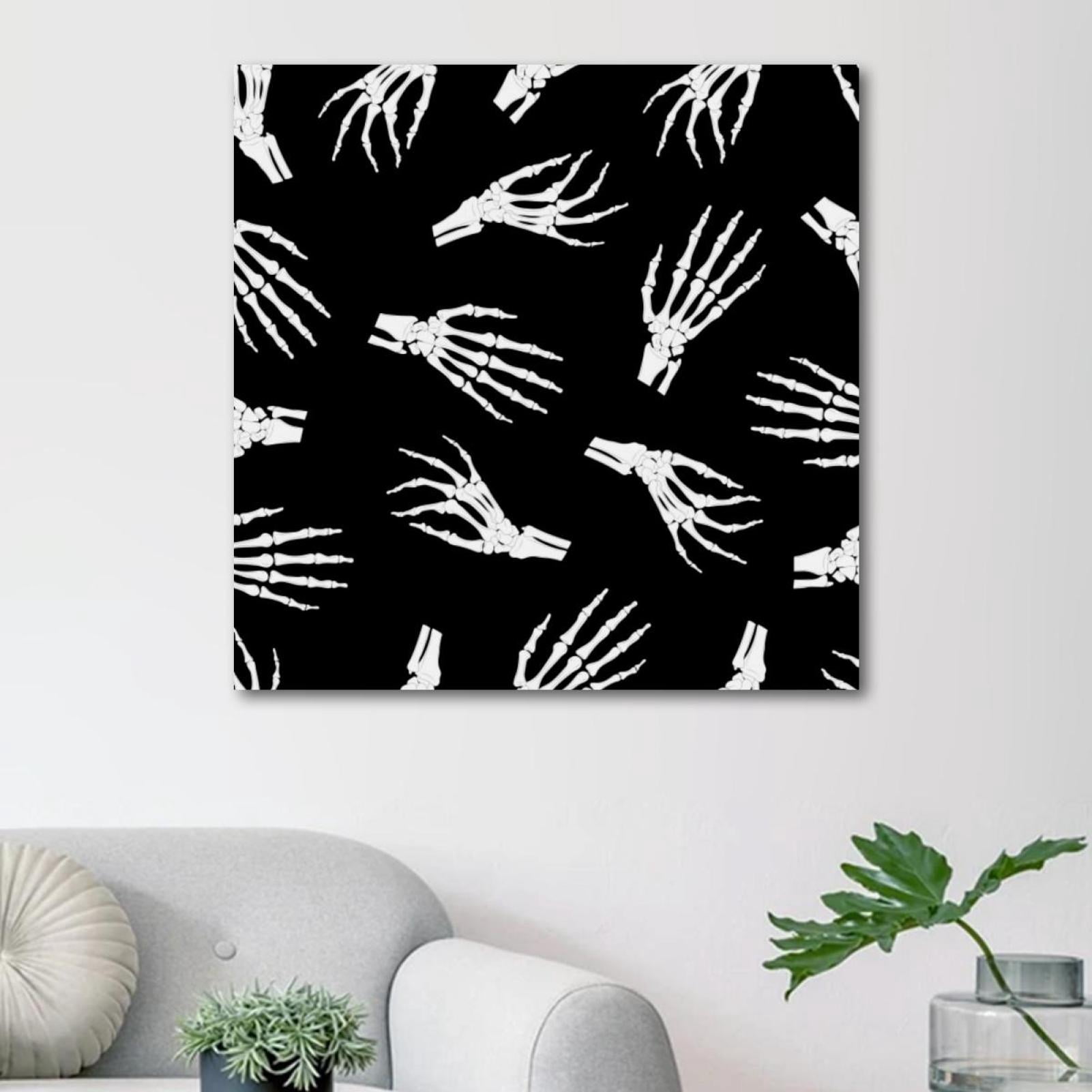OWNSERIES Skeleton Hand Pattern Canvas Wall Art Paintings for Living ...