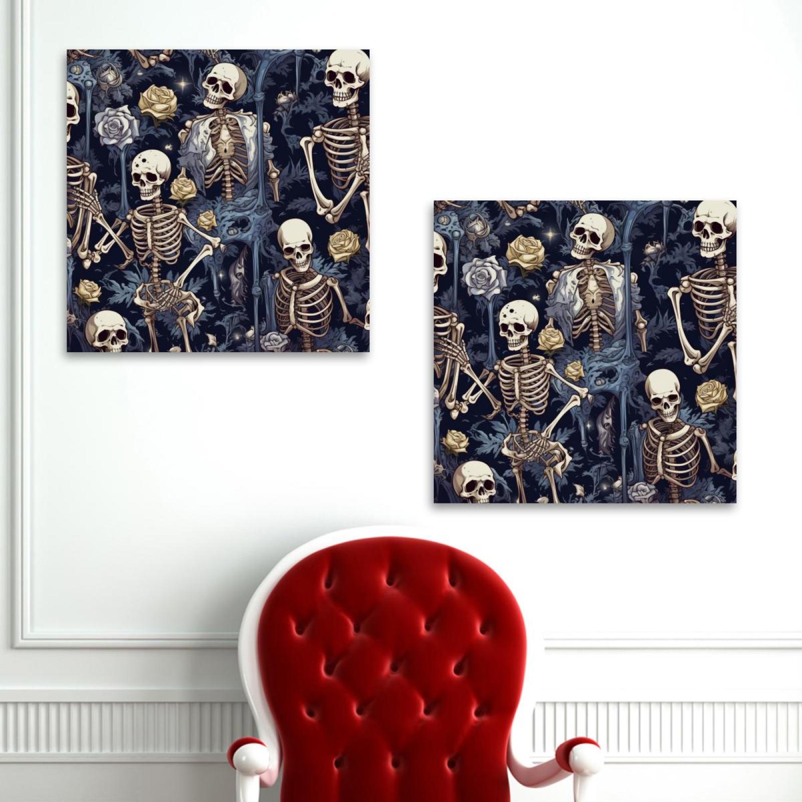 OWNSERIES Skeleton Pattern 2PC Canvas Wall Art Paintings for Living ...
