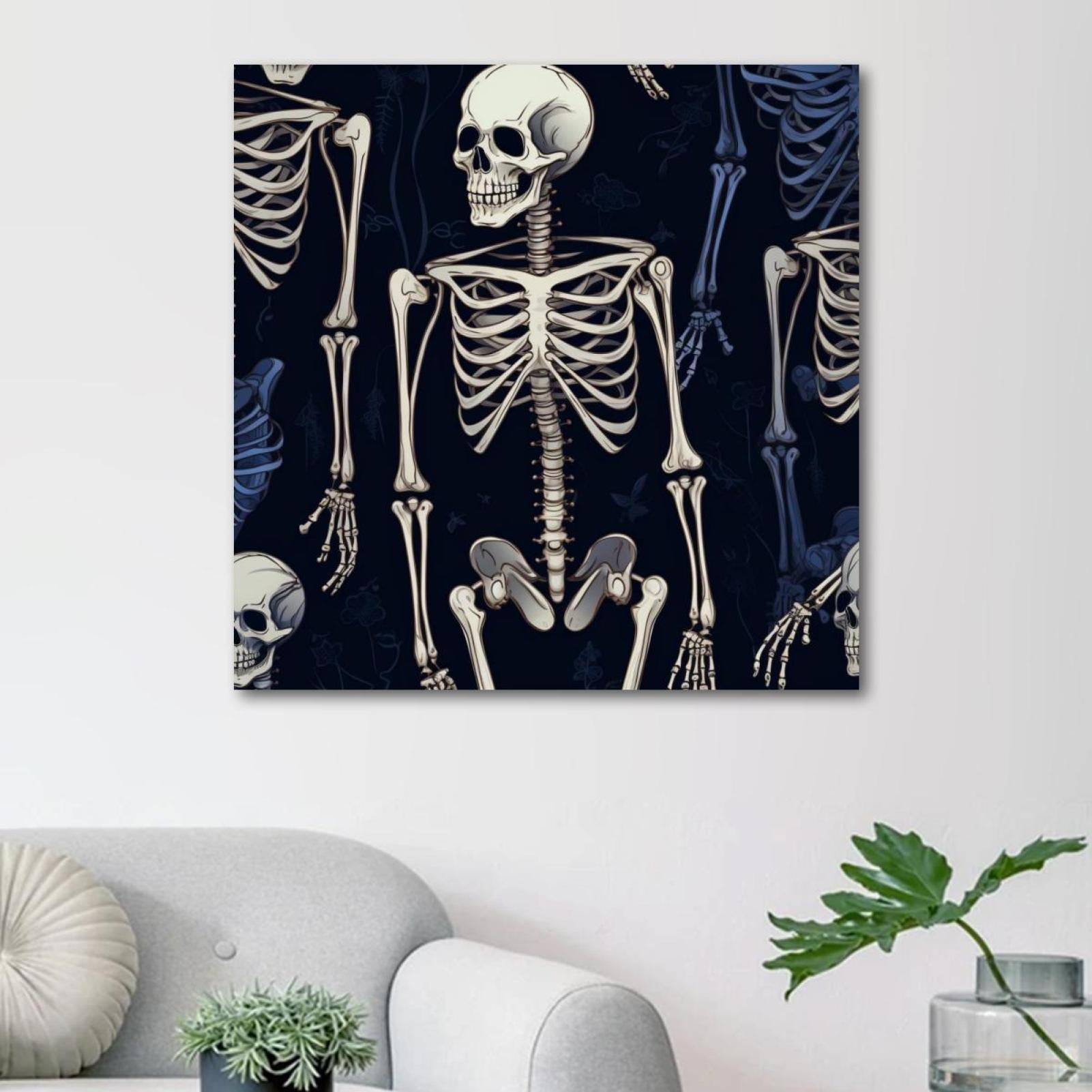 OWNSERIES Skeleton Pattern Canvas Wall Art Paintings for Living Room ...