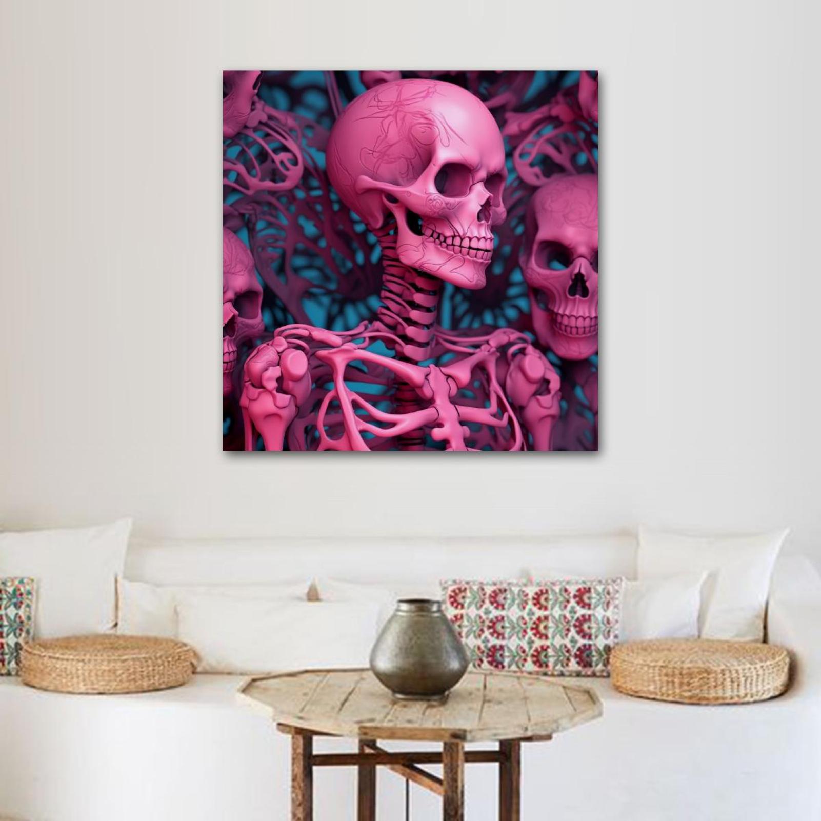 OWNSERIES Skeleton Pattern Pattern Canvas Wall Art Paintings for Living ...