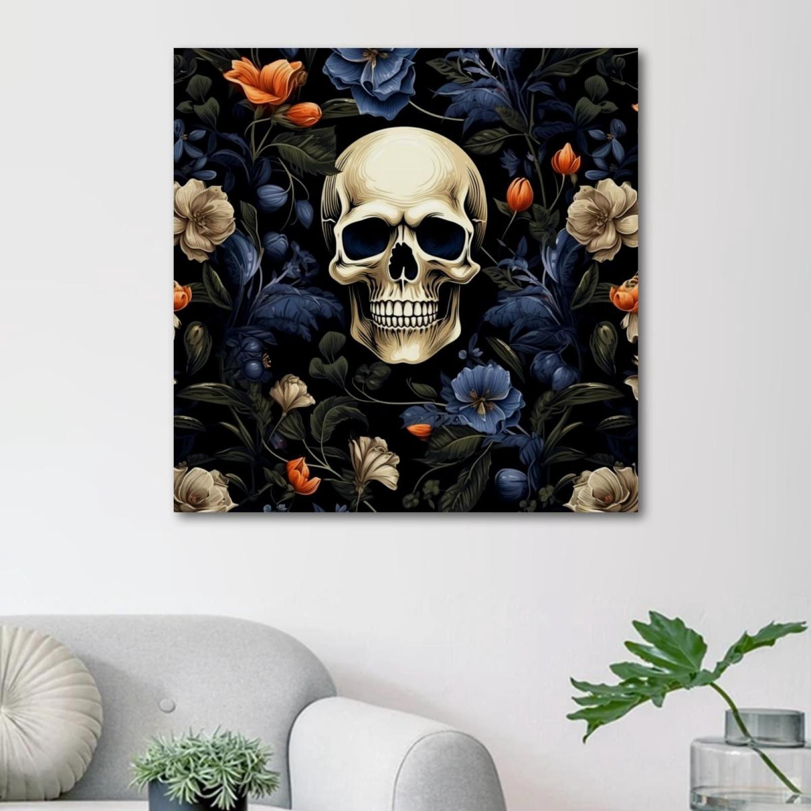 OWNSERIES Skull Pattern Canvas Wall Art Paintings for Living Room ...