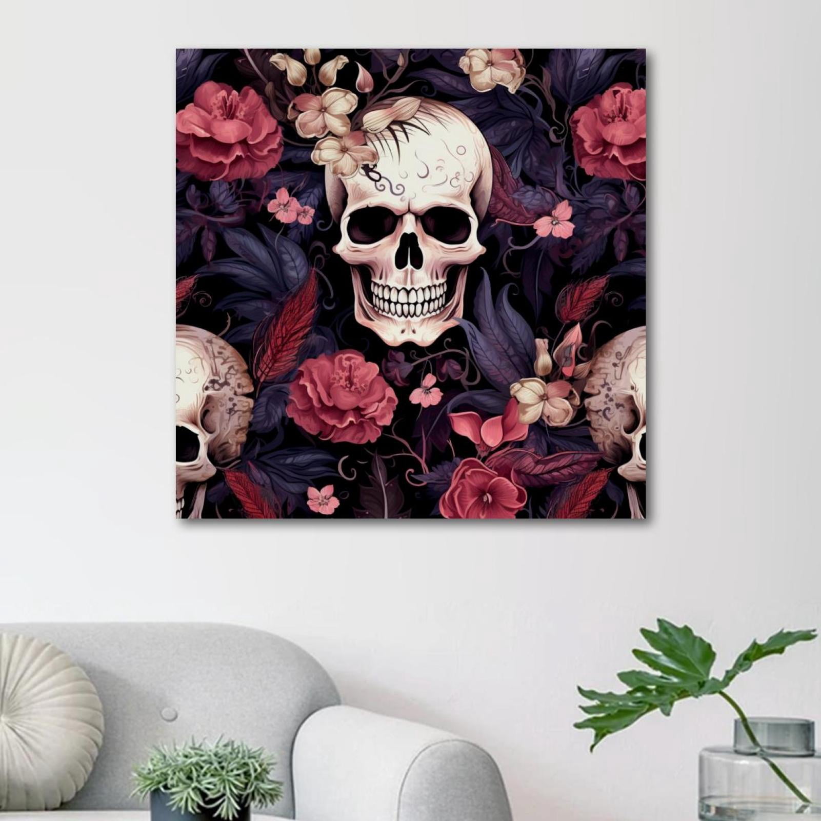 OWNSERIES Skull Pattern Canvas Wall Art Paintings for Living Room ...