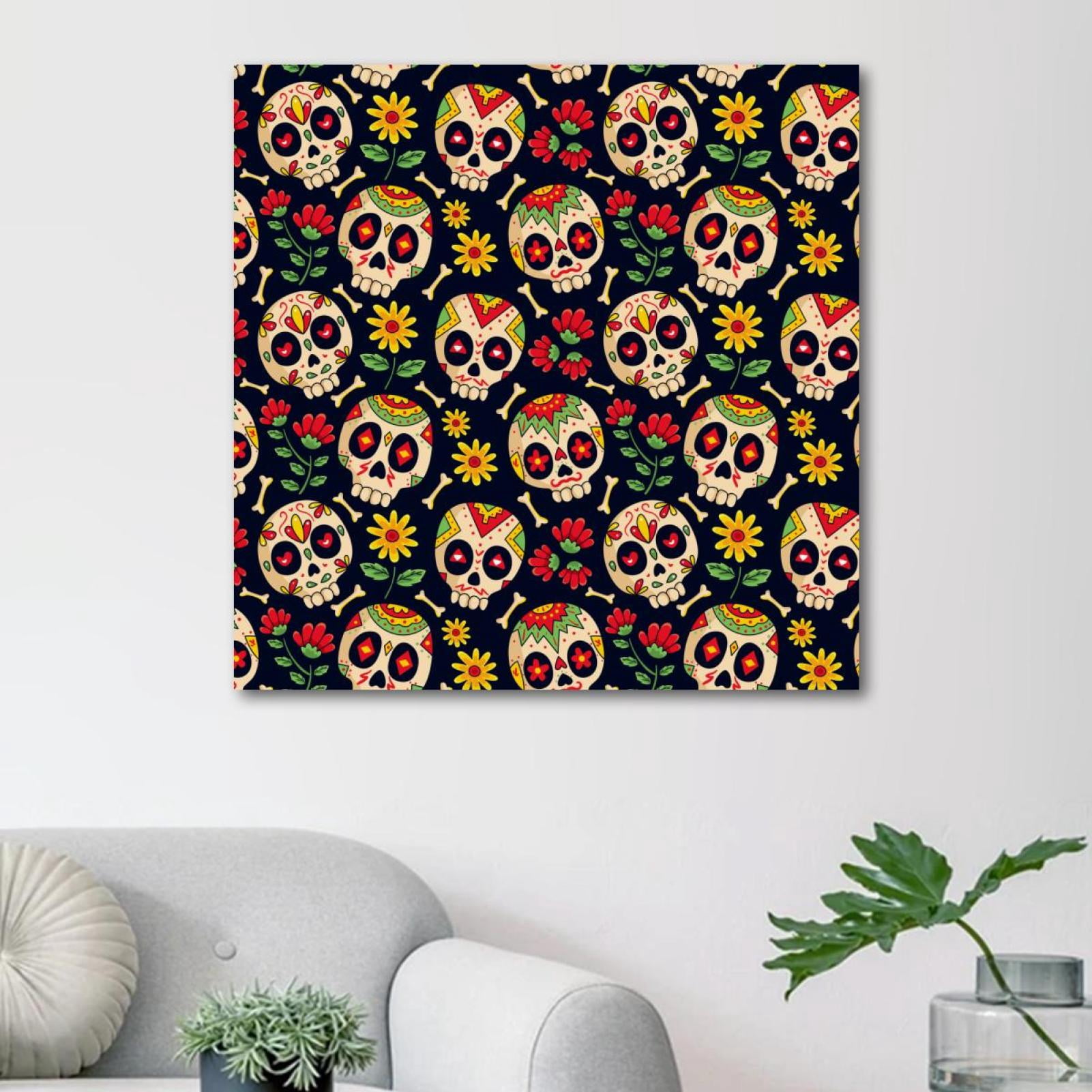 OWNSERIES Skulls Pattern Canvas Wall Art Paintings for Living Room ...