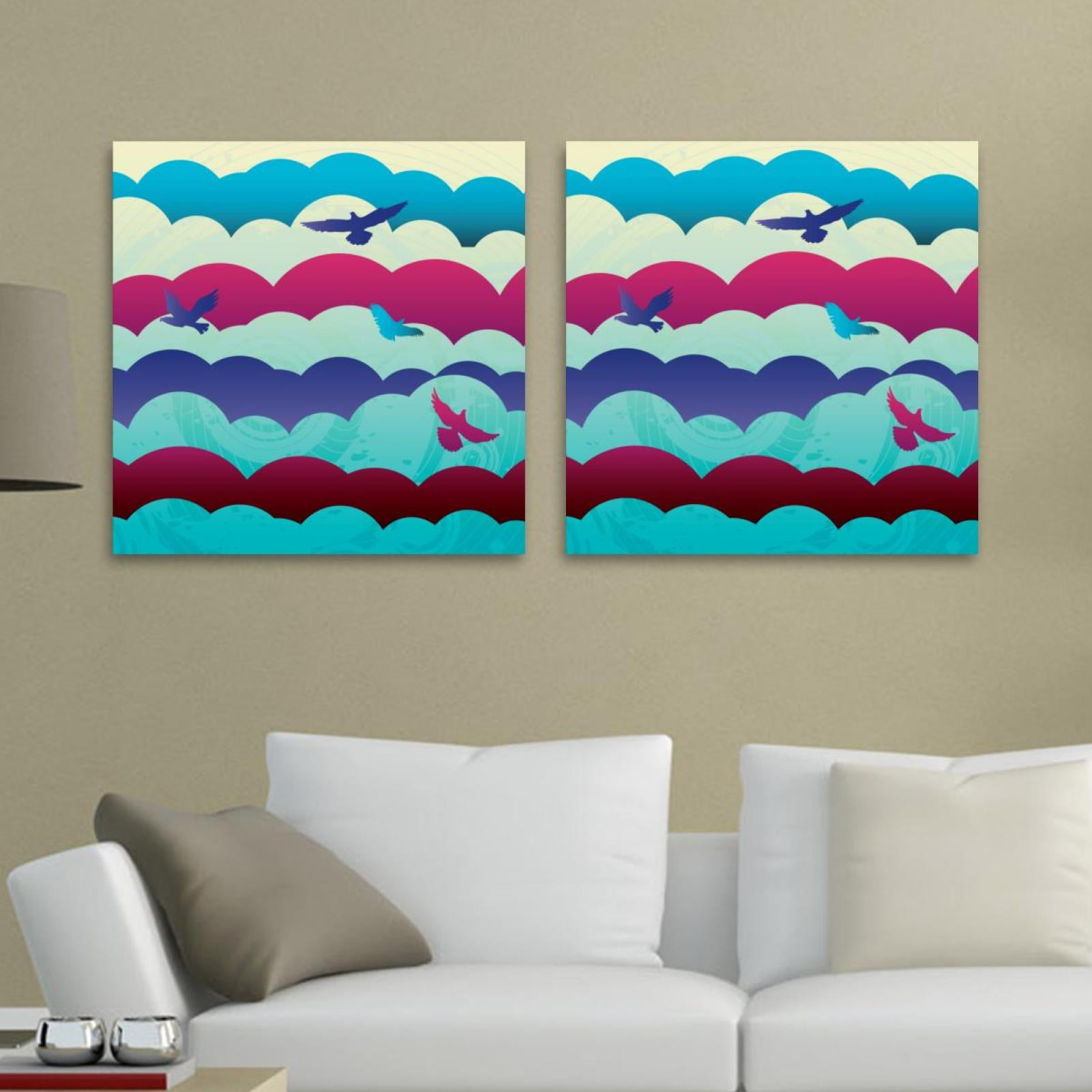 OWNSERIES Sky Pattern 2PC Canvas Wall Art Paintings for Living Room ...