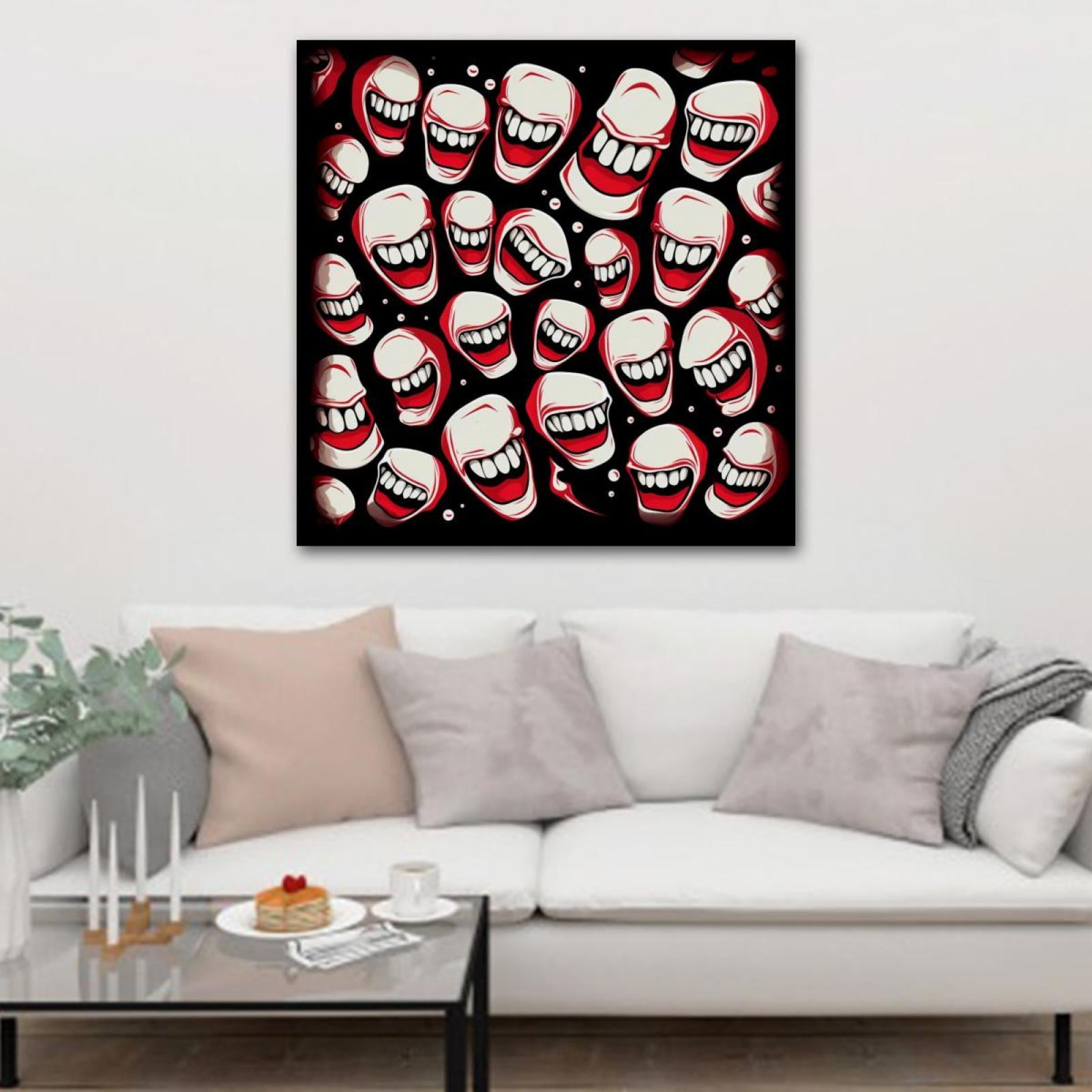 OWNSERIES Small Teeth Pattern Canvas Wall Art Paintings for Living Room ...