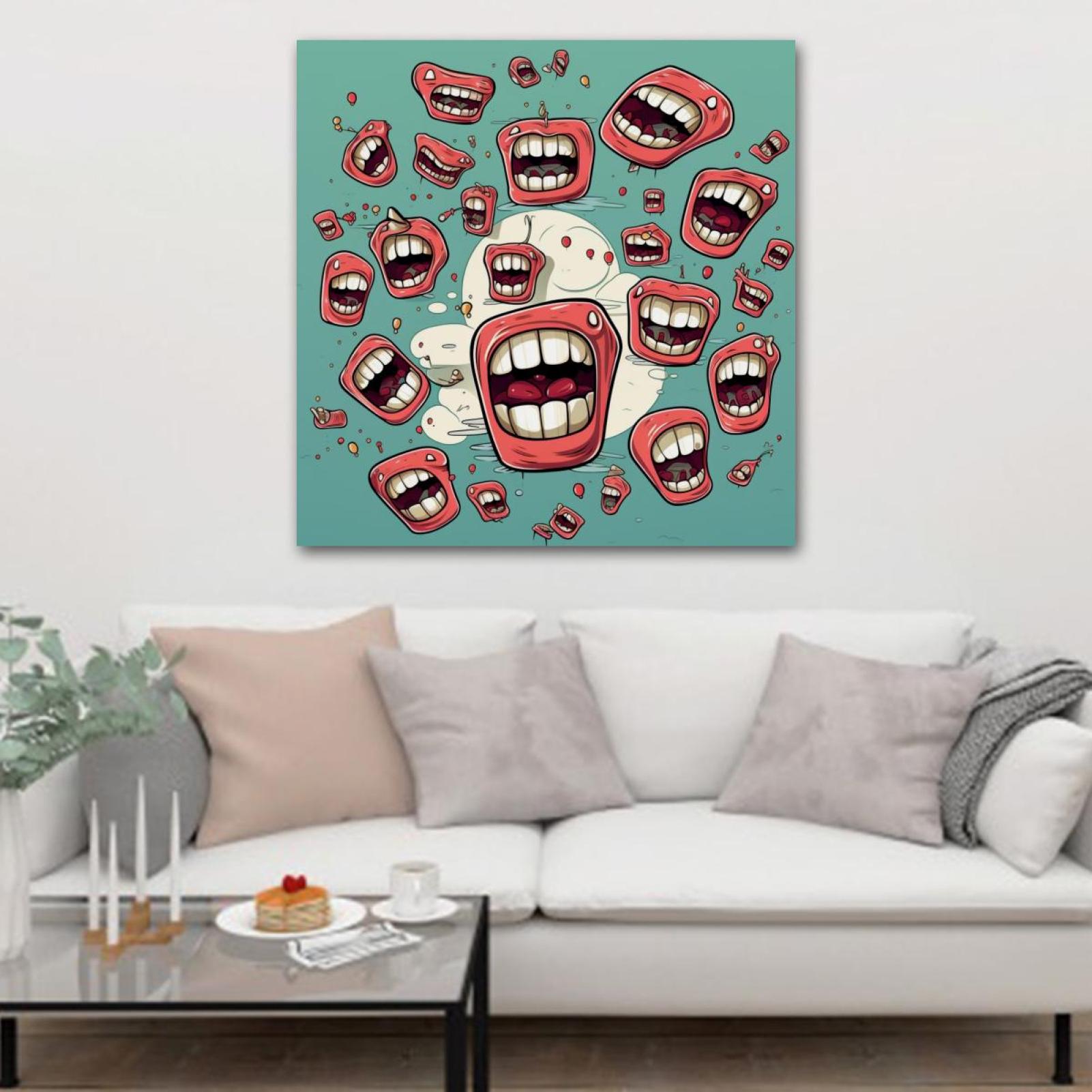 OWNSERIES Small Teeth Pattern Canvas Wall Art Paintings for Living Room ...