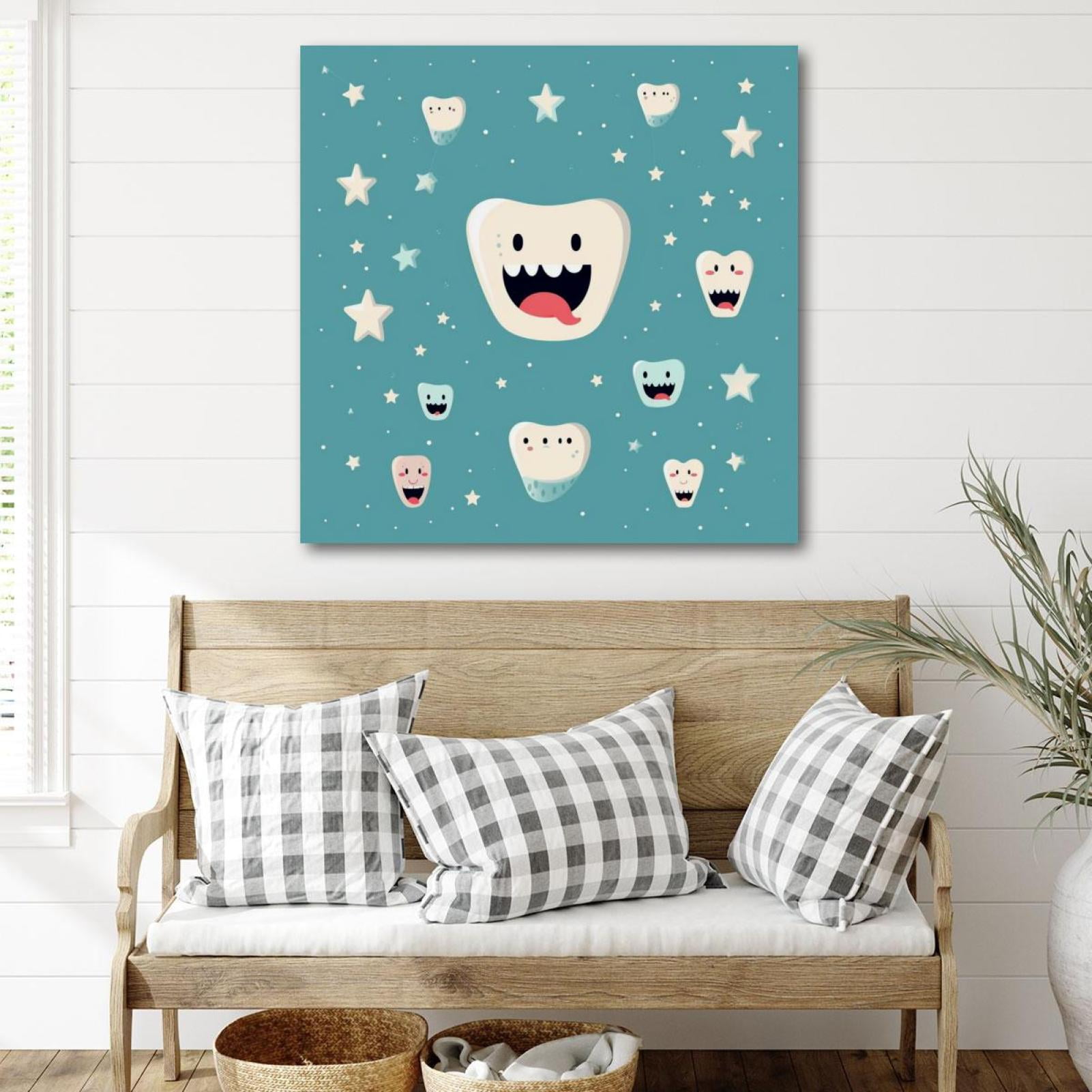 OWNSERIES Small Teeth Pattern Canvas Wall Art Paintings for Living Room ...