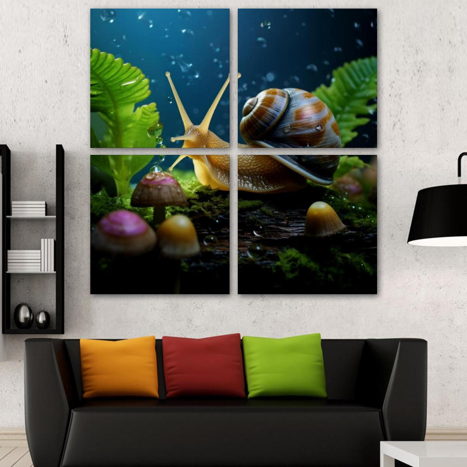 OWNSERIES Snails Pattern Pattern 4PC Frameless Canvas Wall Art ...