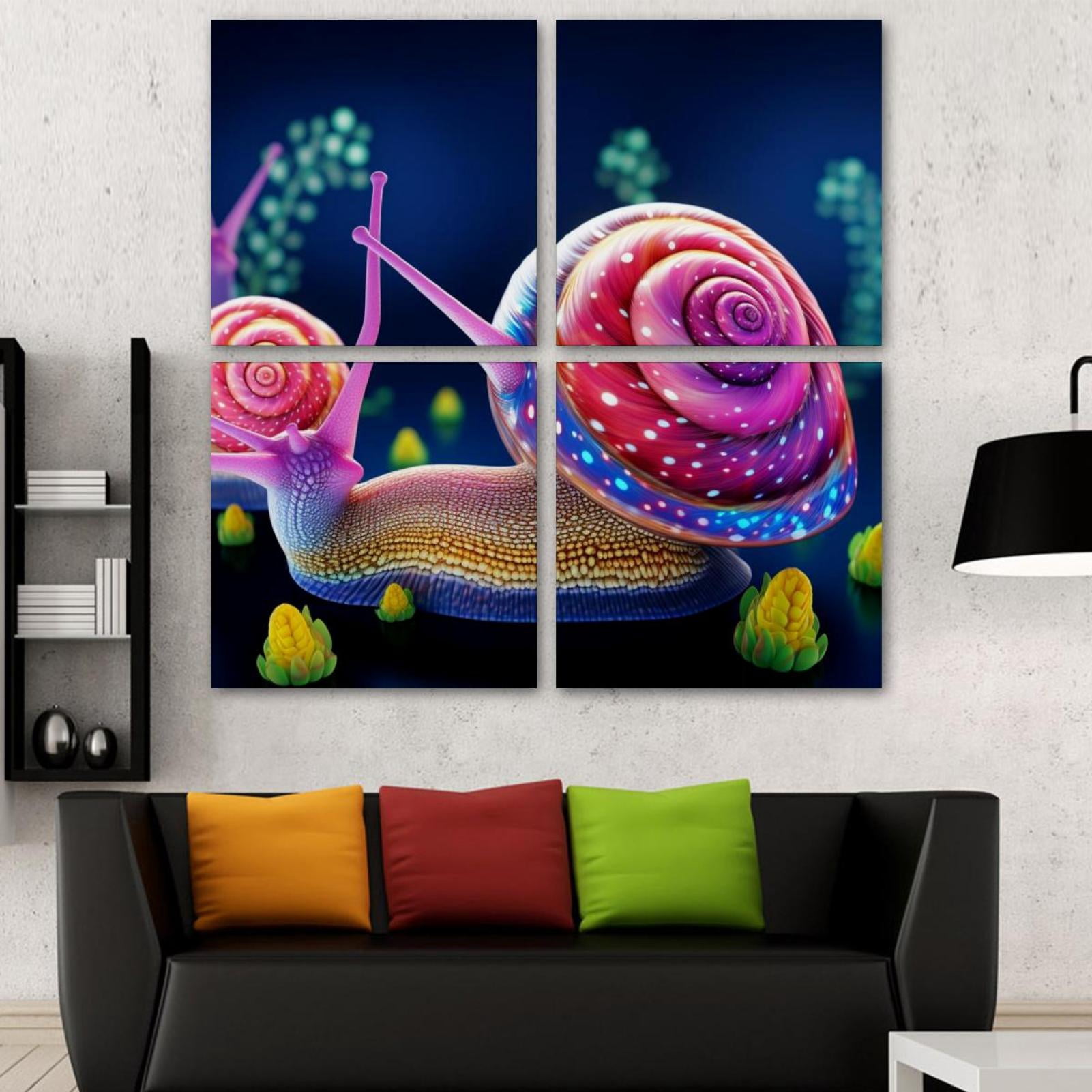 OWNSERIES Snails Pattern Pattern 4PC Frameless Canvas Wall Art ...