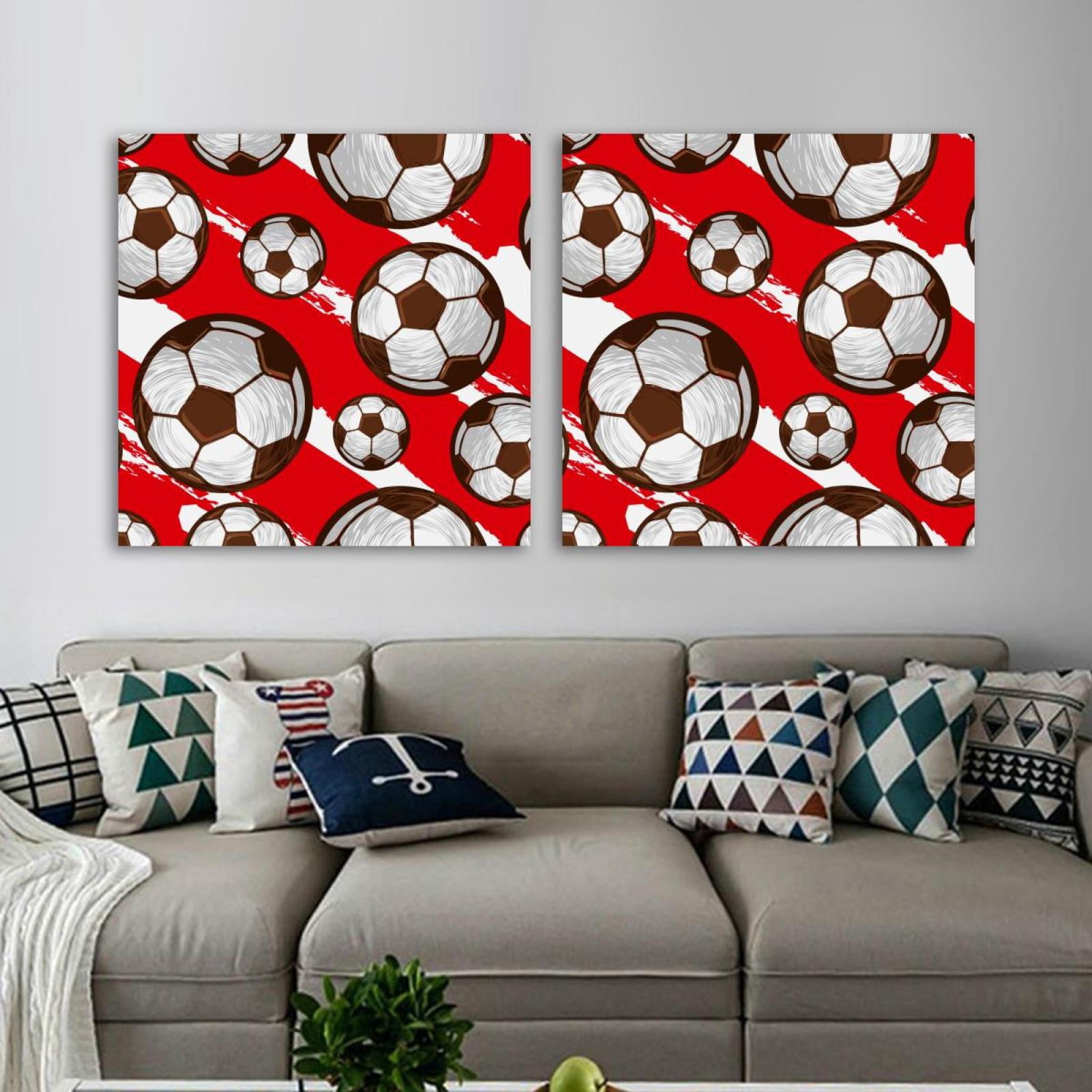 OWNSERIES Soccer Football Pattern 2PC Canvas Wall Art Paintings for ...