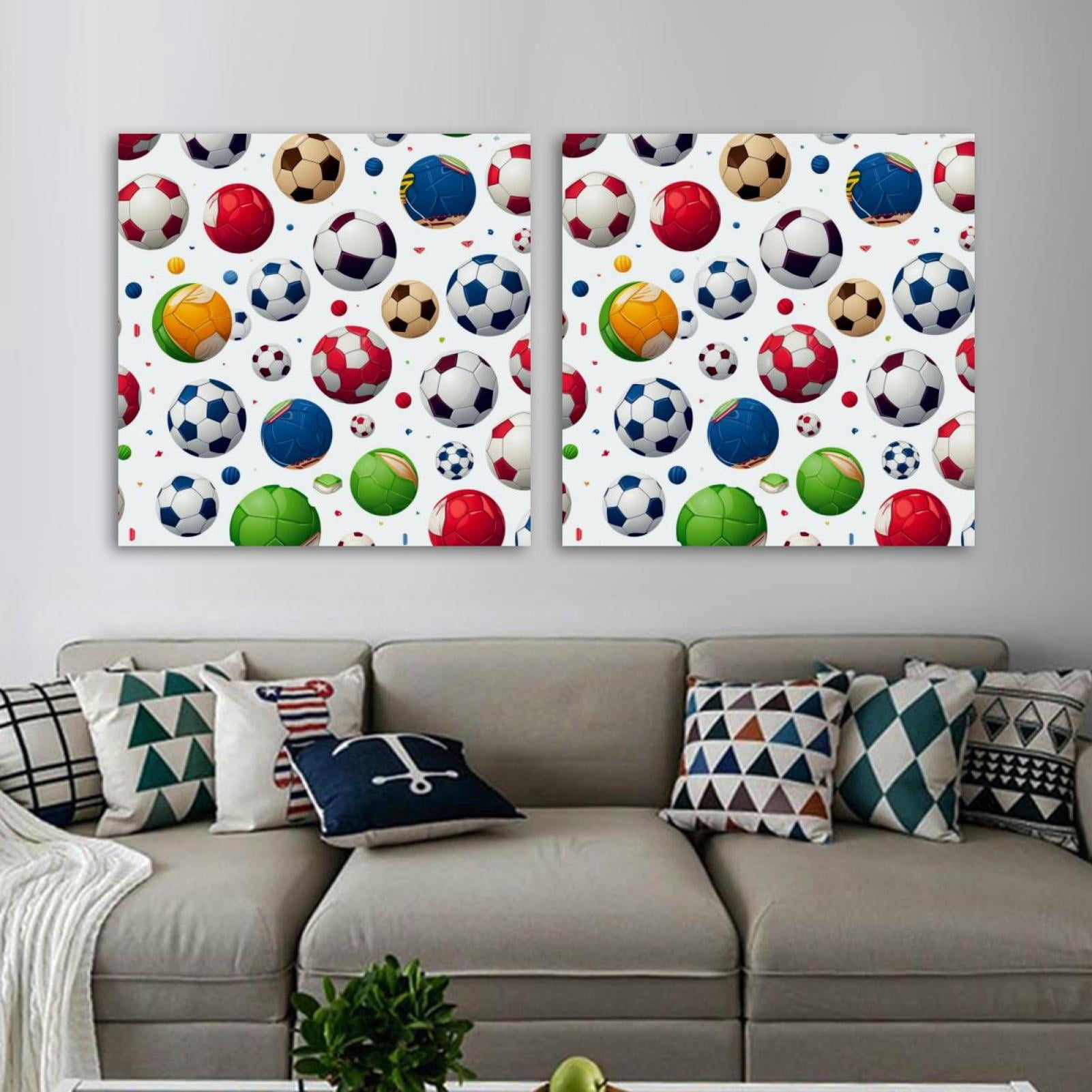 OWNSERIES Soccer Pattern 2PC Canvas Wall Art Paintings for Living Room ...