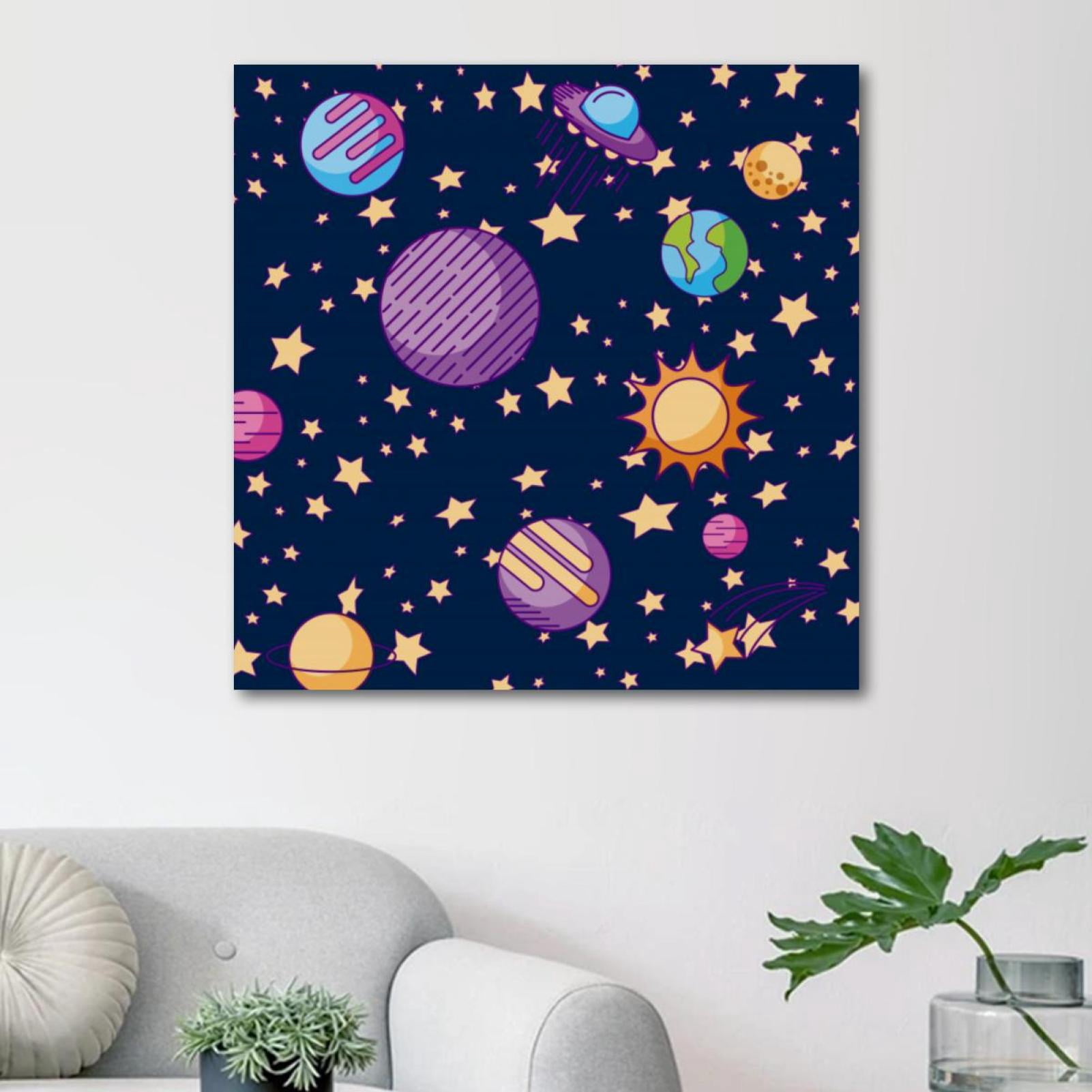 OWNSERIES Solar System Galaxy Astronomy Universe Pattern Canvas Wall ...