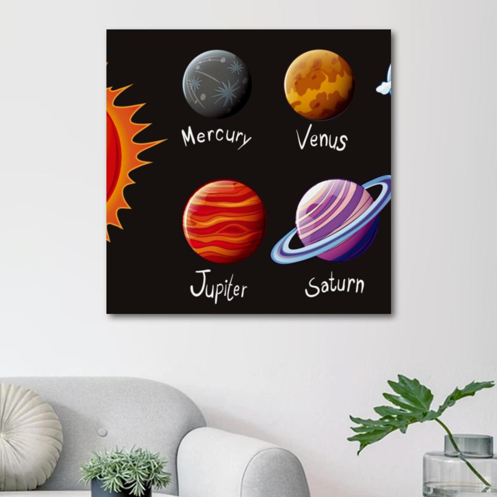 OWNSERIES Space Solar System Universe Planets Pattern Canvas Wall Art ...