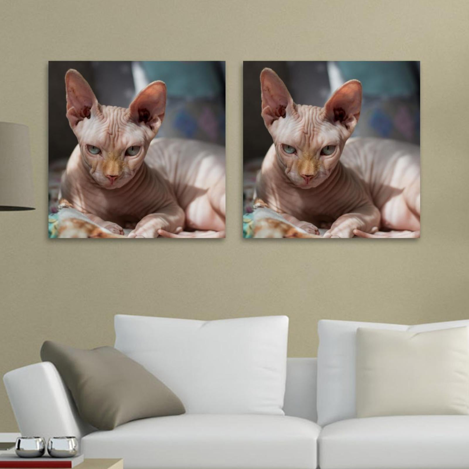 OWNSERIES Sphynx Cat Hairless Pattern 2PC Canvas Wall Art Paintings for ...