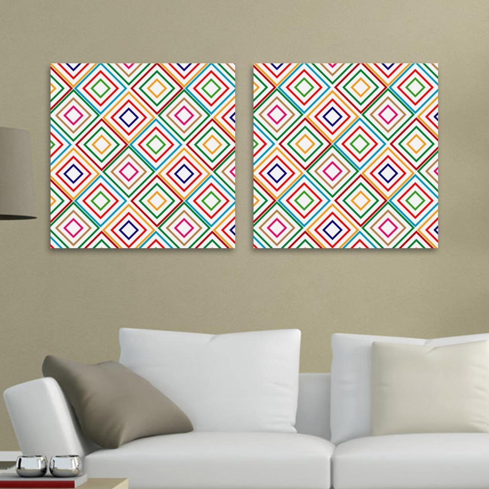 OWNSERIES Square Pattern Design Pattern 2PC Canvas Wall Art Paintings ...