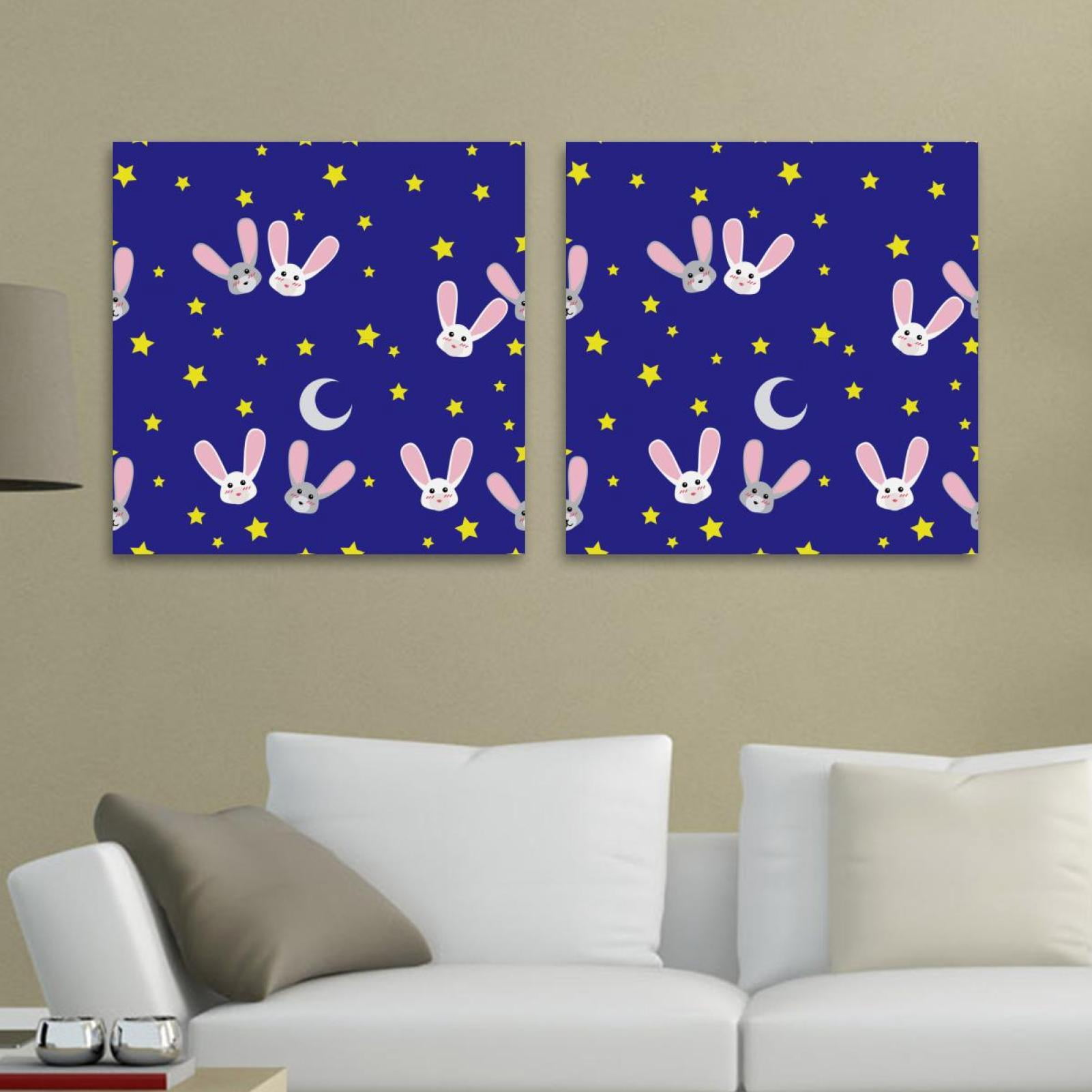 OWNSERIES Star Animal Pattern 2PC Canvas Wall Art Paintings for Living ...
