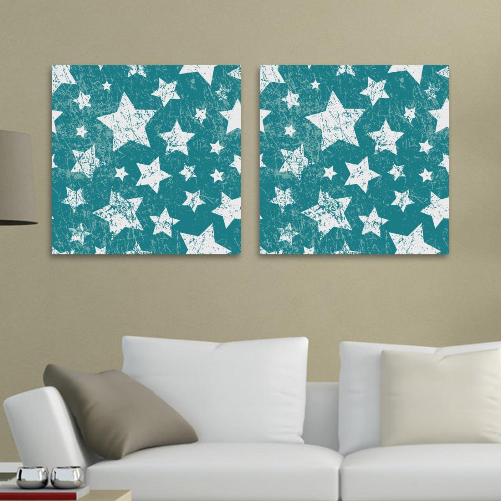 OWNSERIES Star Cute Pattern 2PC Canvas Wall Art Paintings for Living ...
