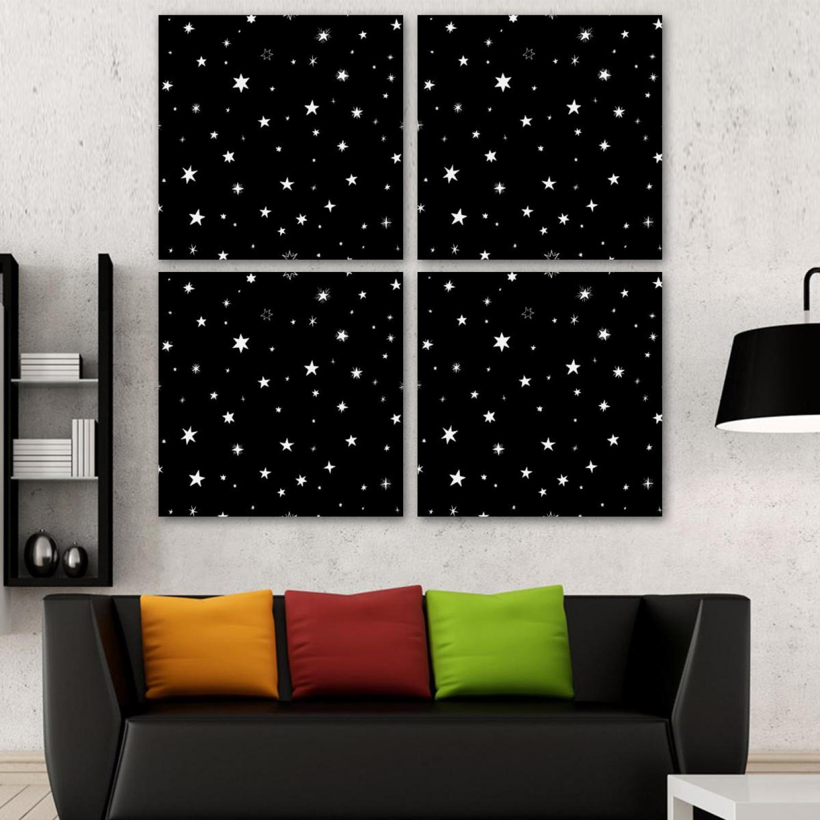 OWNSERIES Star Pattern Pattern 4PC Frameless Canvas Wall Art Paintings ...