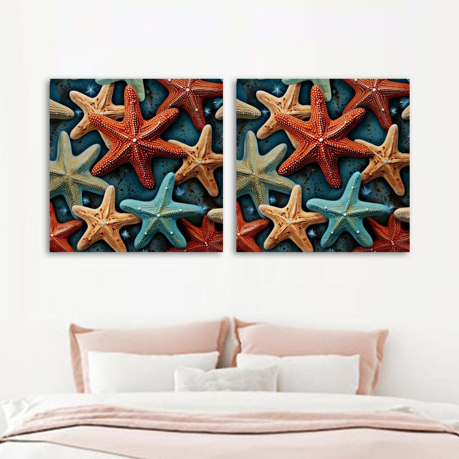 OWNSERIES Starfish Pattern Pattern 2PC Canvas Wall Art Paintings for ...