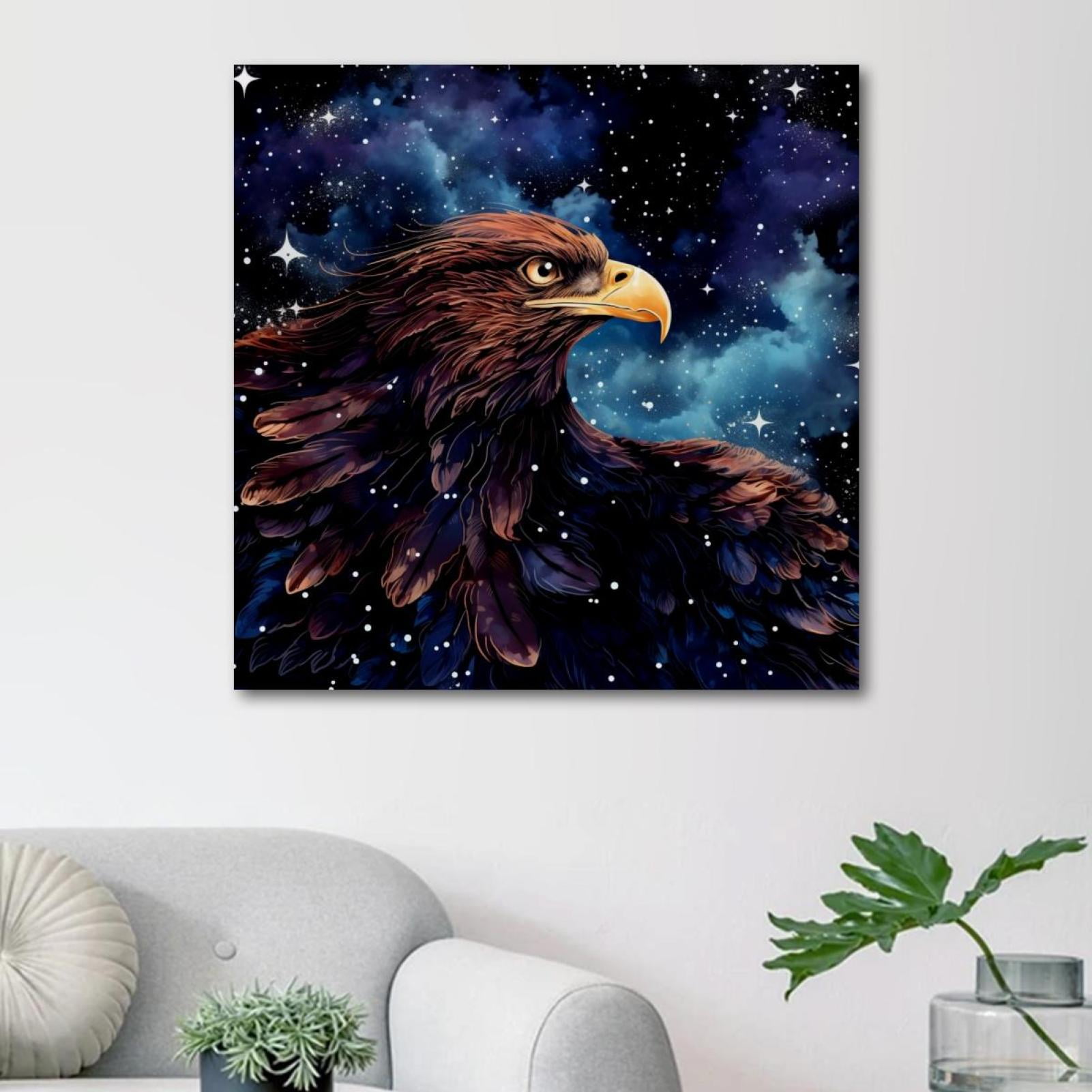 OWNSERIES Starry Eagle Pattern Canvas Wall Art Paintings for Living Room Canvas Frameless Print ...