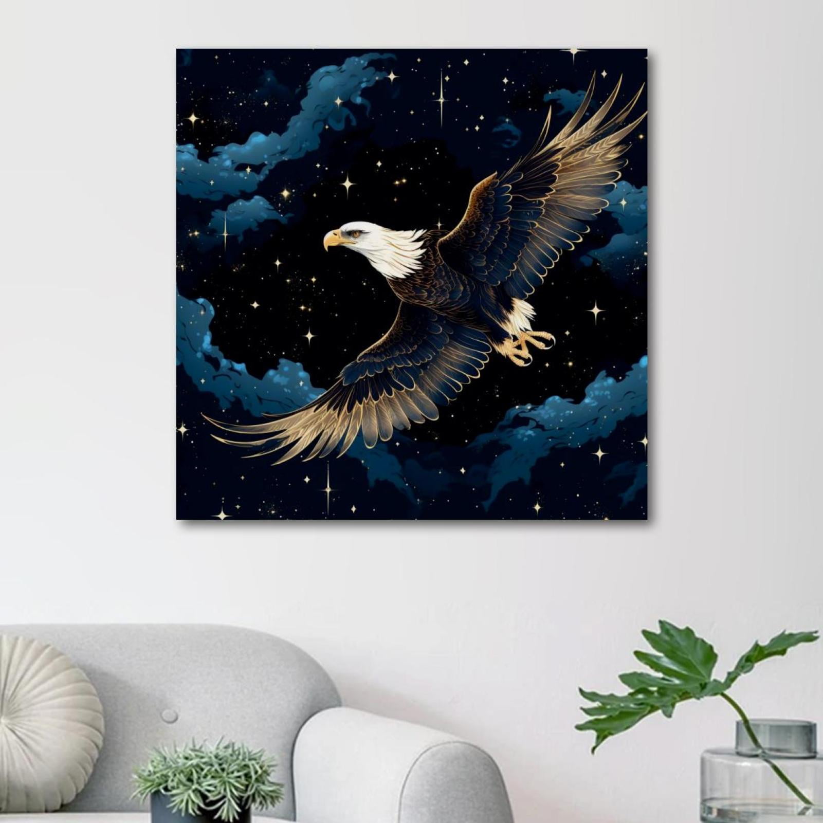 OWNSERIES Starry Eagle Pattern Canvas Wall Art Paintings for Living Room Canvas Frameless Print ...