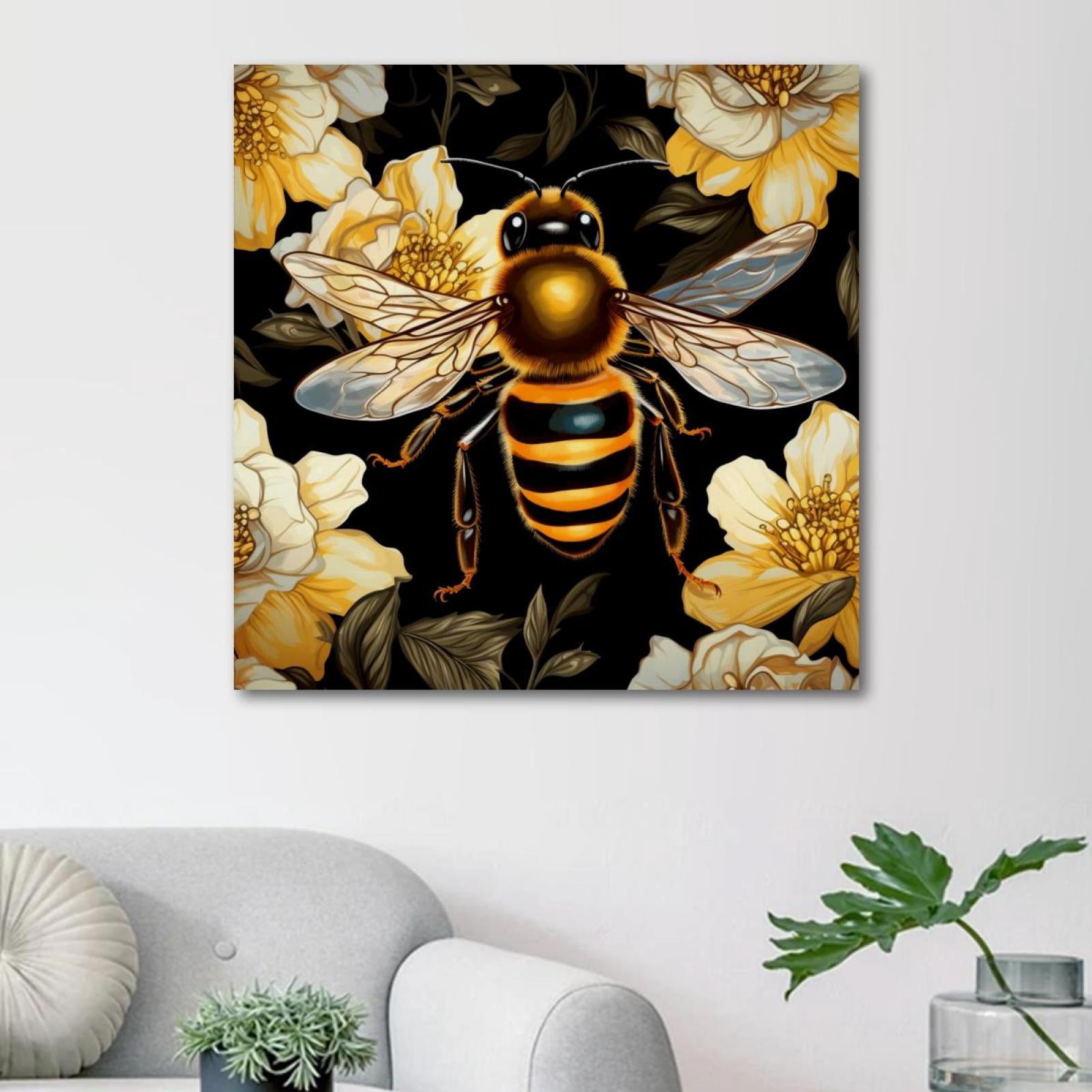 OWNSERIES Starry Sky Bee Pattern Canvas Wall Art Paintings for Living ...
