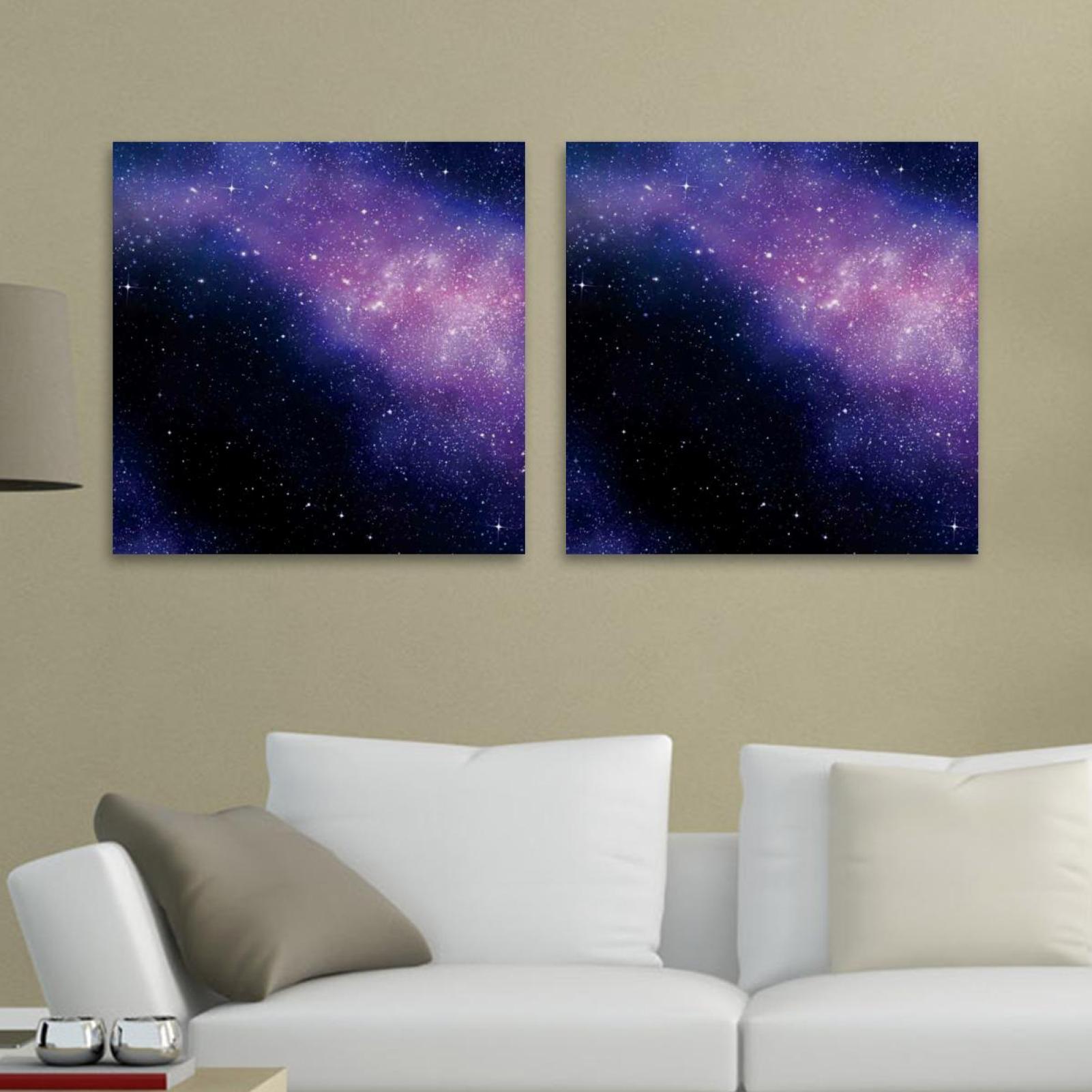 OWNSERIES Starry Sky Purple Pattern 2PC Canvas Wall Art Paintings for ...