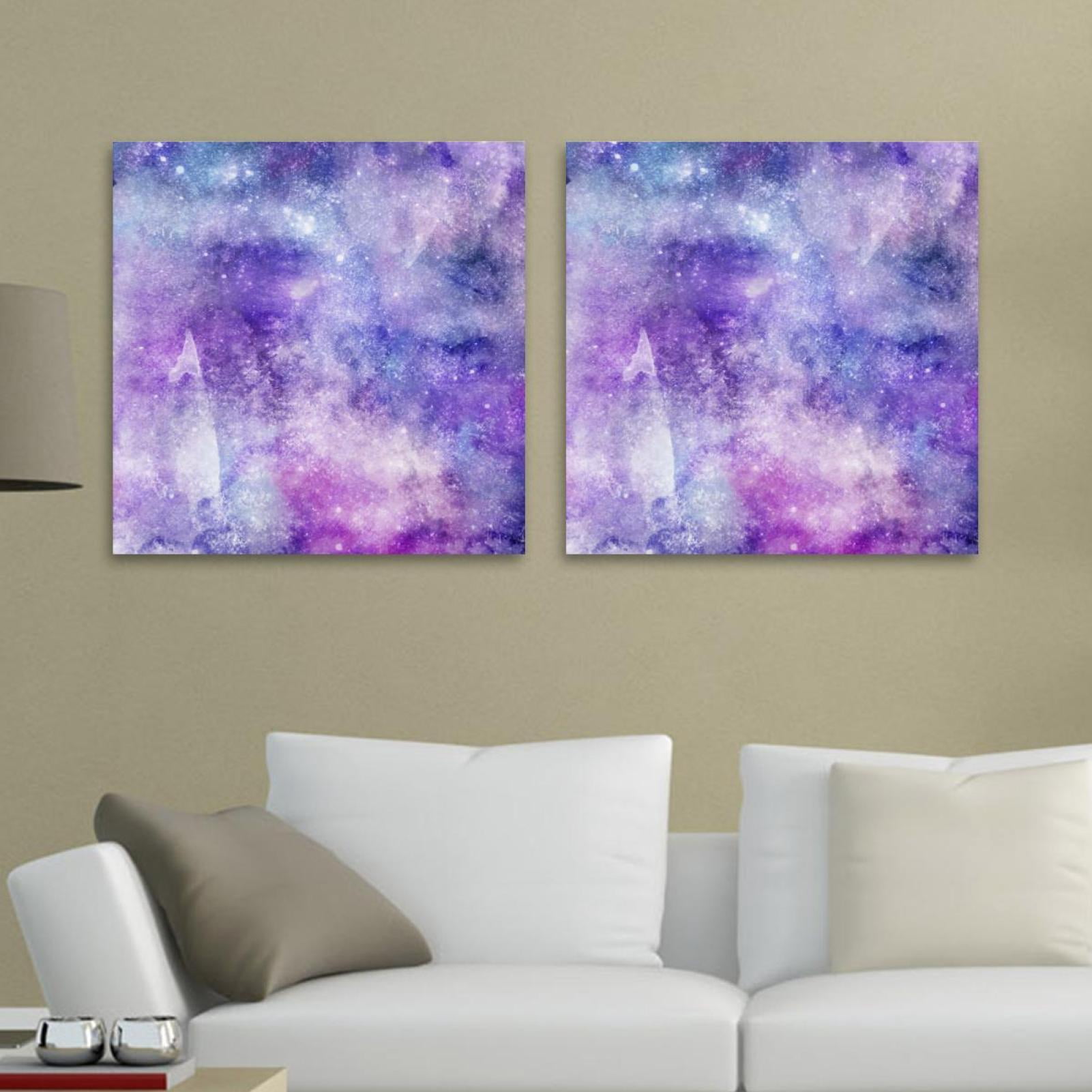 OWNSERIES Starry Sky Purple Pattern 2PC Canvas Wall Art Paintings for ...