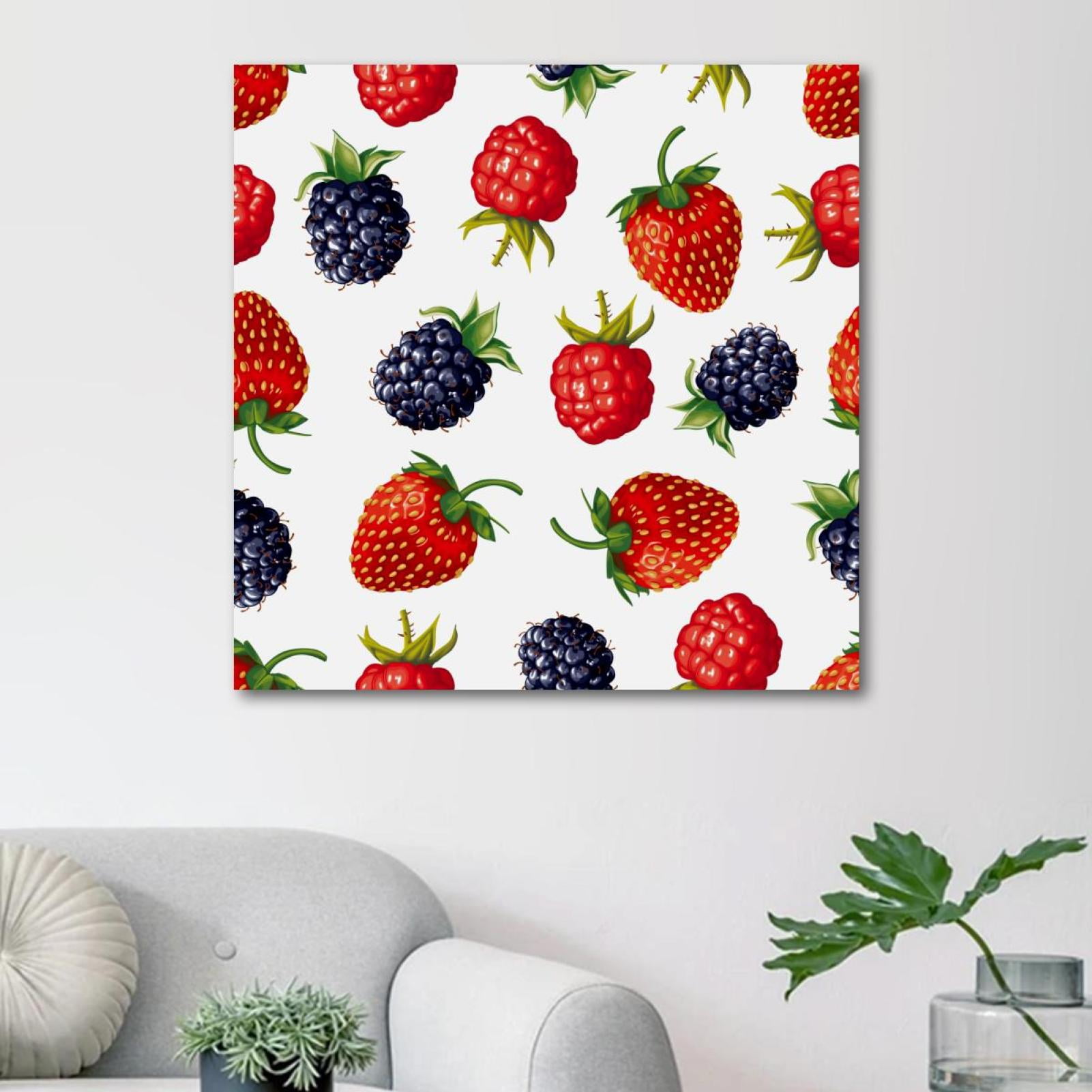 OWNSERIES Strawberry Background Pattern Canvas Wall Art Paintings for ...