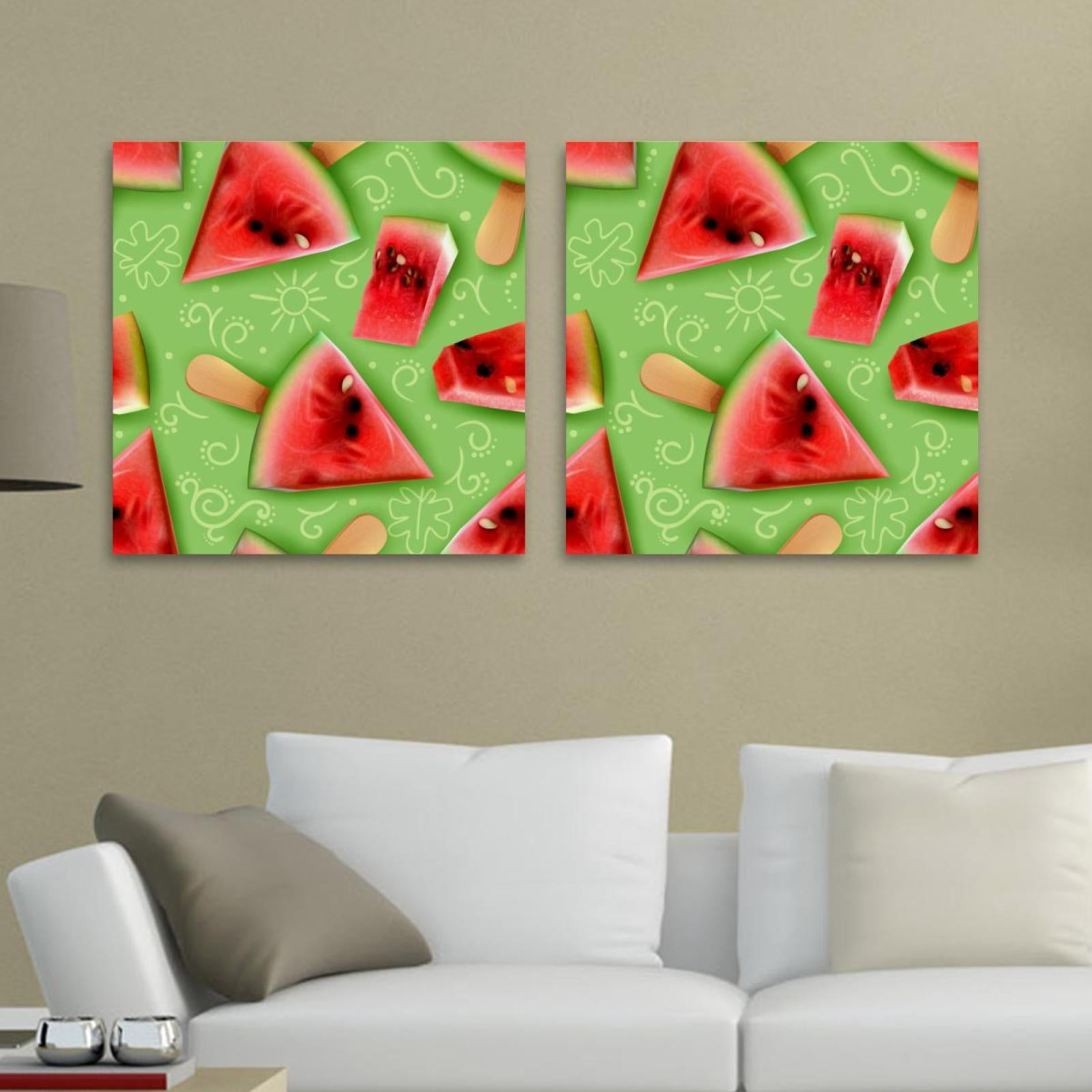 OWNSERIES Summer Realistic Appetizing Watermelon Pattern 2PC Canvas ...