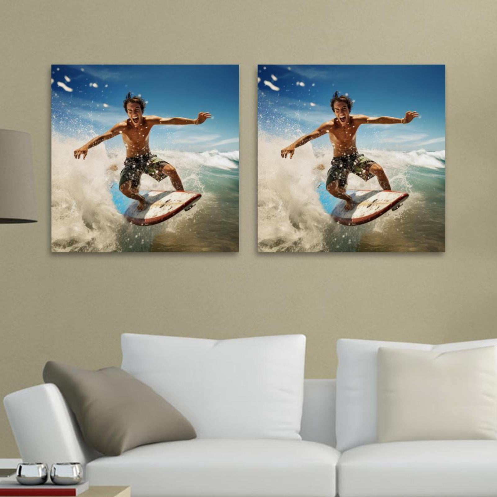 OWNSERIES Summer Surfing Pattern 2PC Canvas Wall Art Paintings for ...