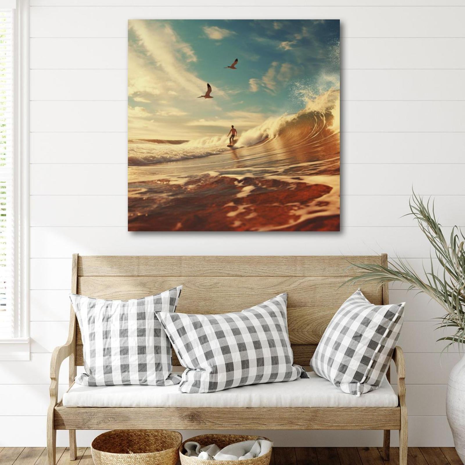 OWNSERIES Summer Surfing Pattern Canvas Wall Art Paintings for Living ...